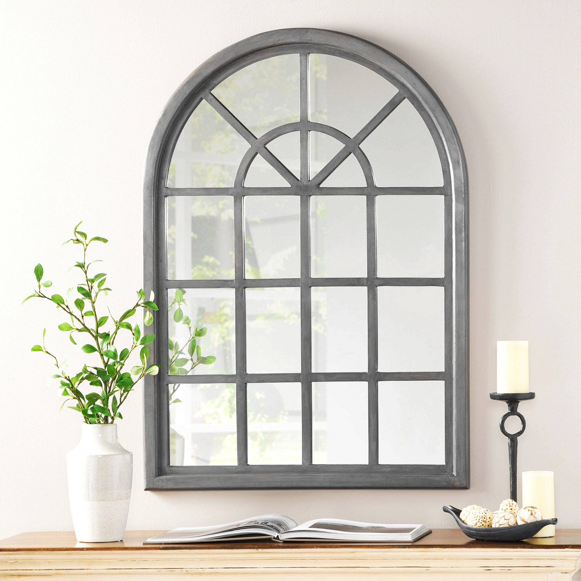 Lark Manor™ Window Frame-Style Wooden Mirror | Wayfair