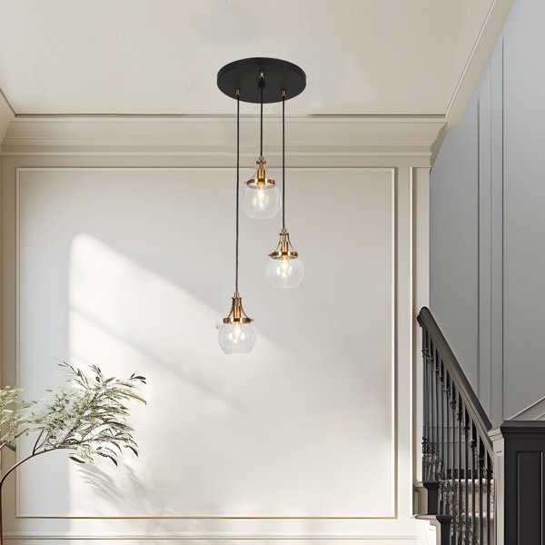 Mercer41 Loram 3-Light Gold Cluster Pendant & Reviews | Wayfair