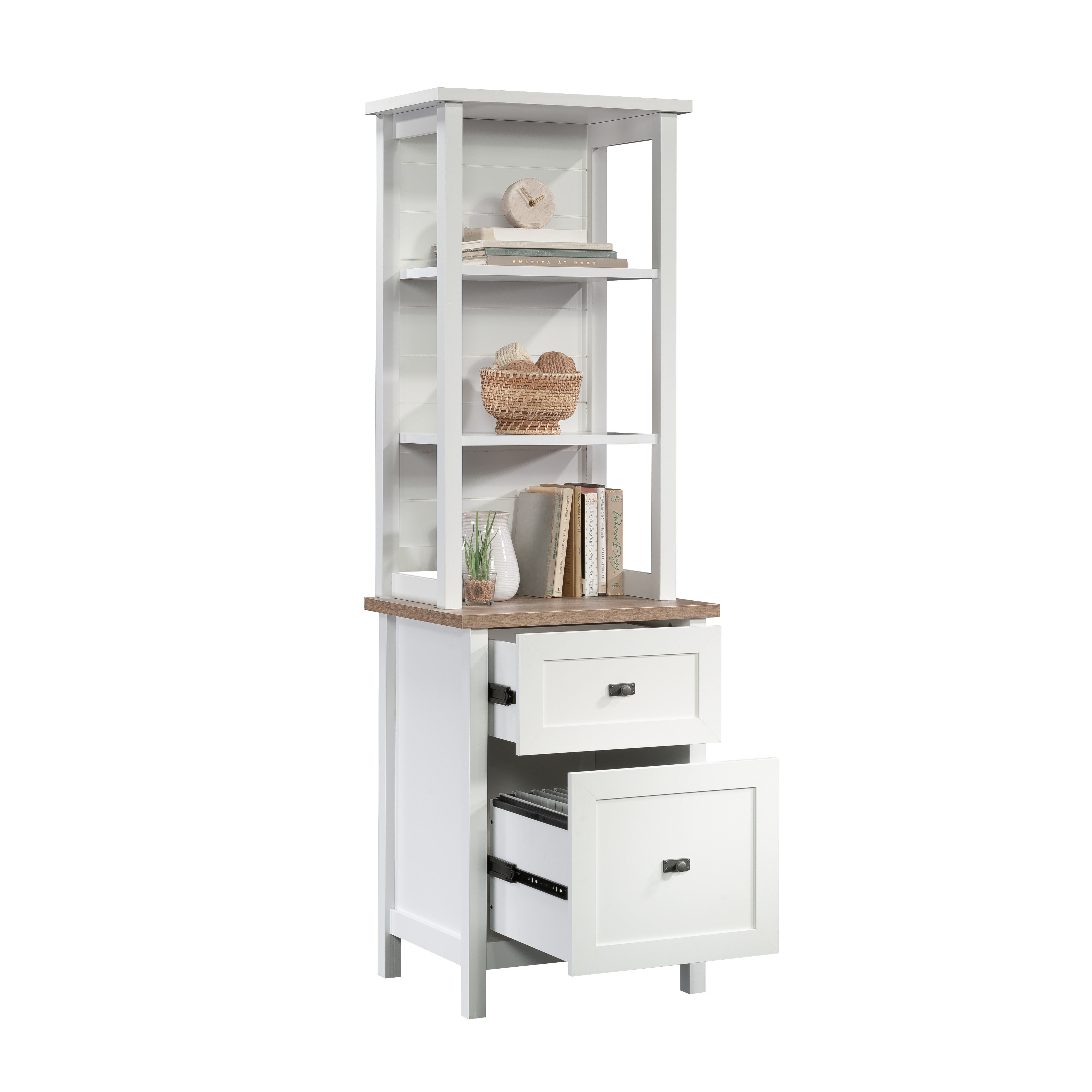 Dovecove Engineered Wood Coastal Storage Tower With Shelves And 2 ...
