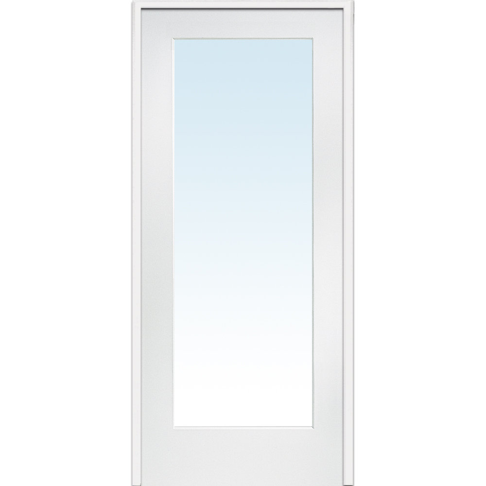 Verona Home Design 1-Lite Clear Glass Primed Prehung Interior Door ...