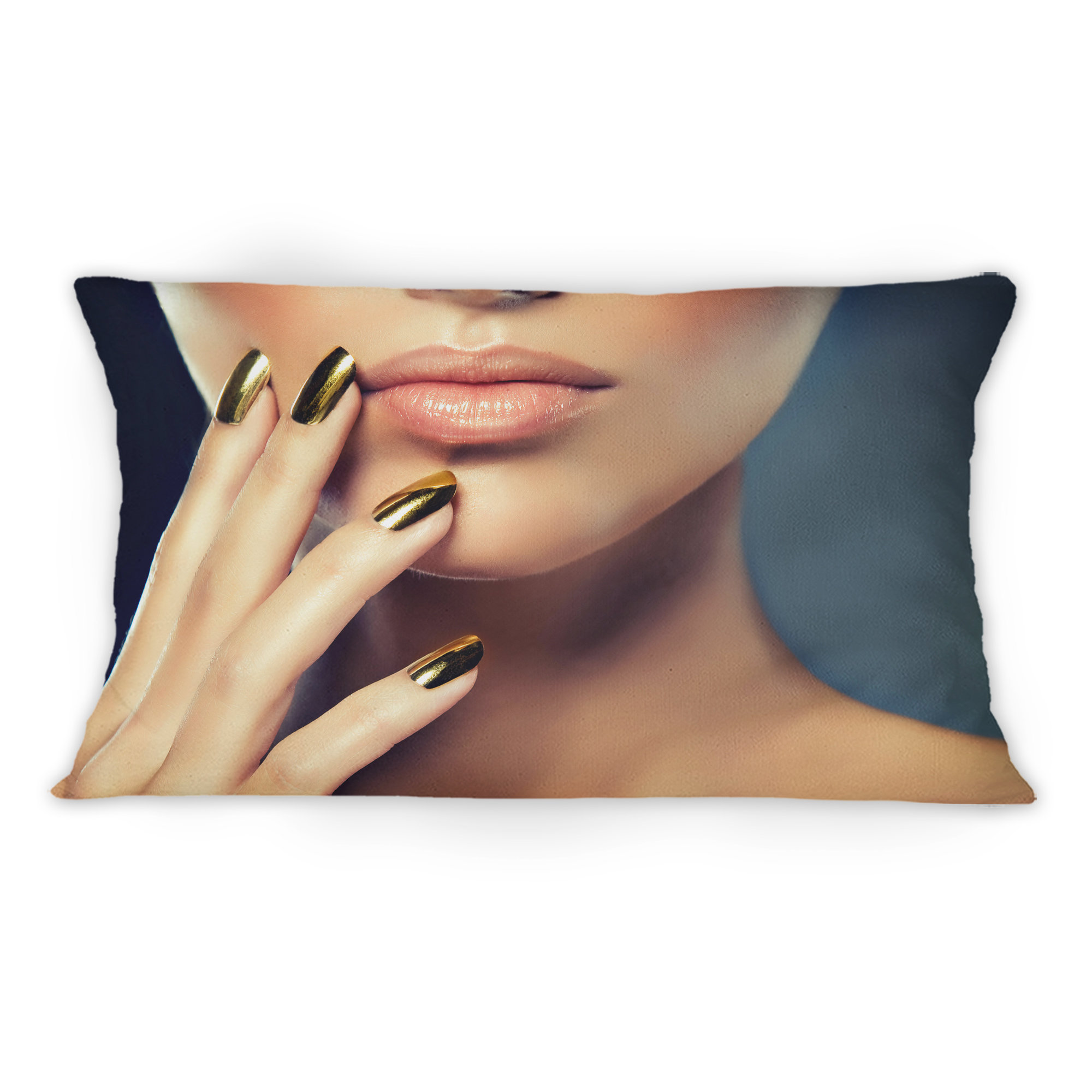 Design Art Female Model With Golden Make-1Up And Black Nails -1 Glam ...