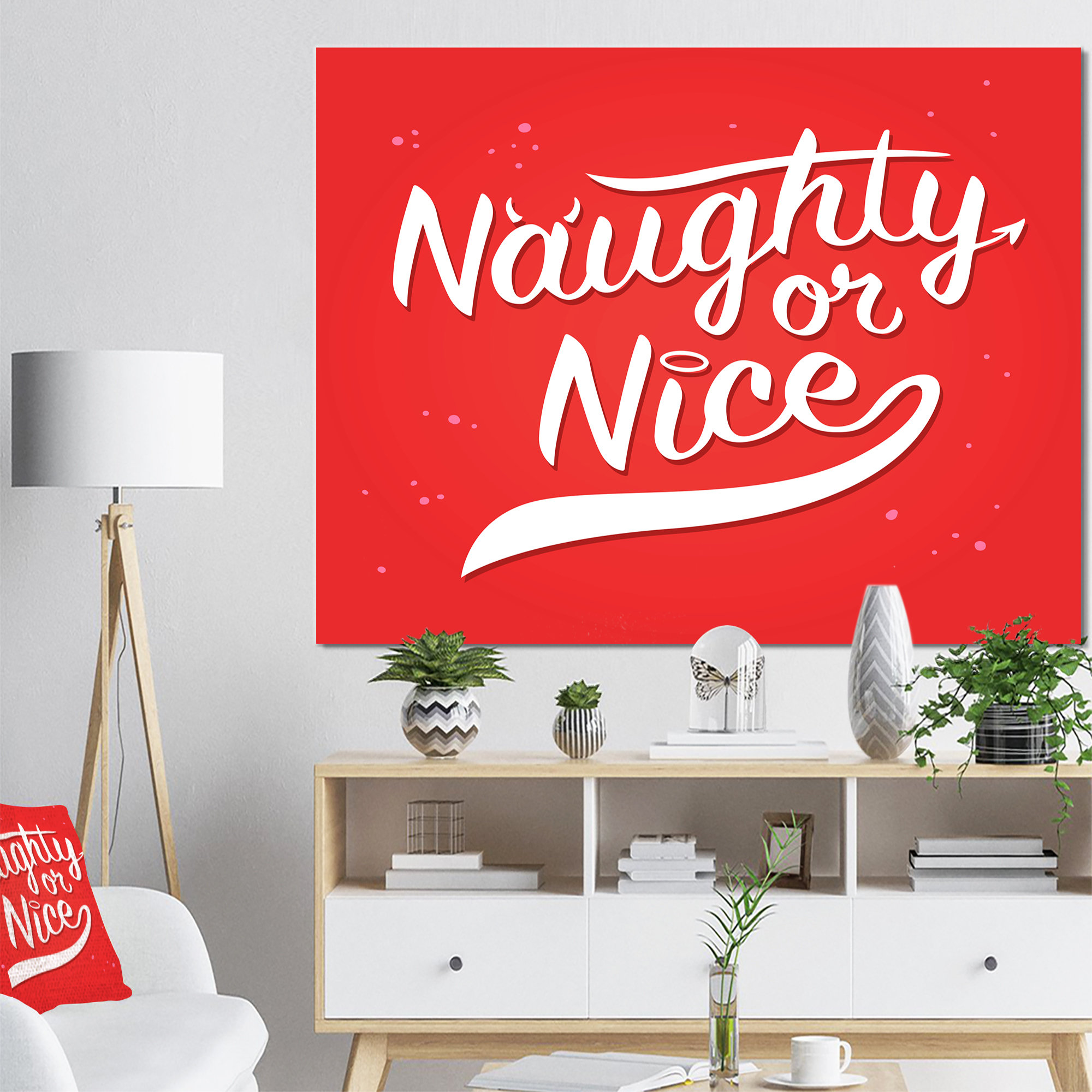 The Holiday Aisle® Christmas Naughty or Nice - Textual Art Print | Wayfair