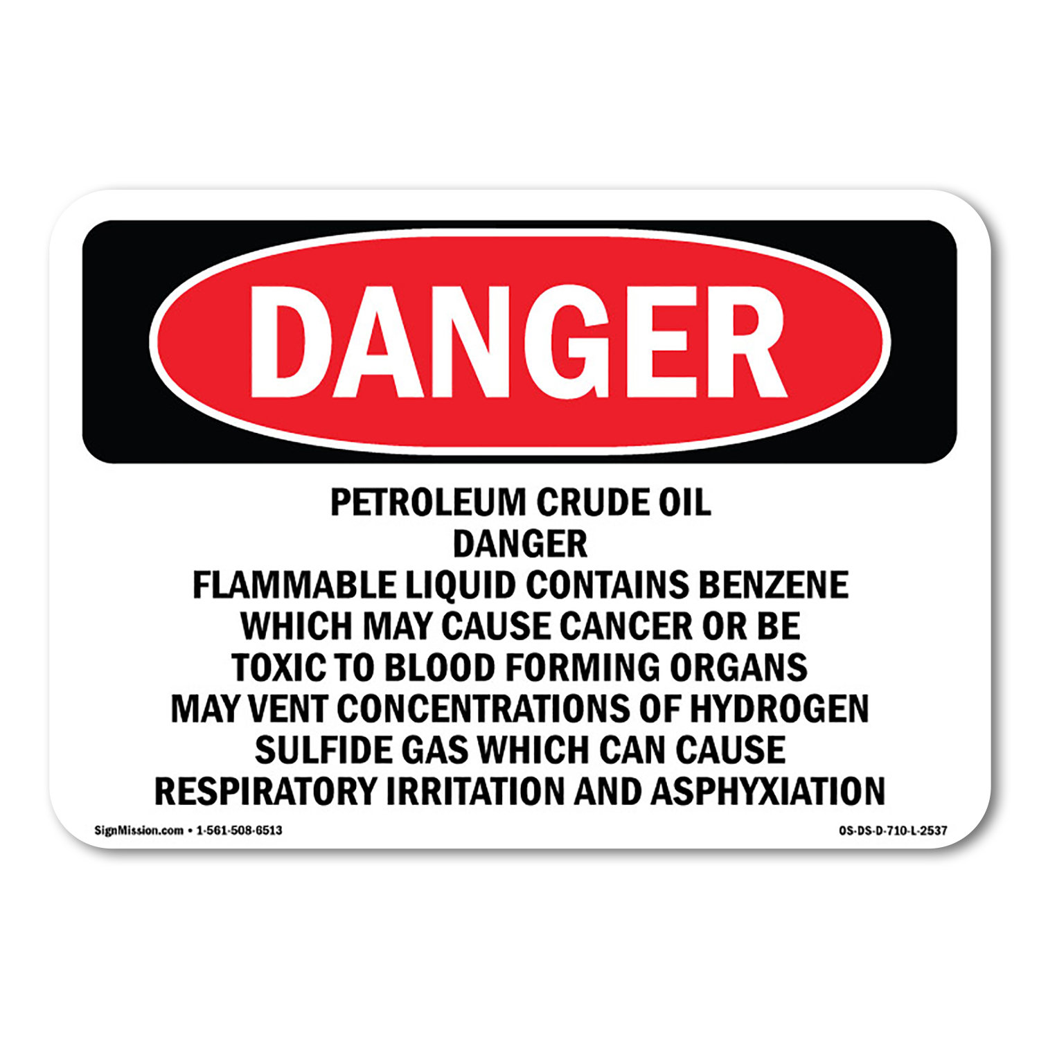 SignMission Petroleum Crude Oil Danger Flammable Liquid Decal 10" X 7 ...