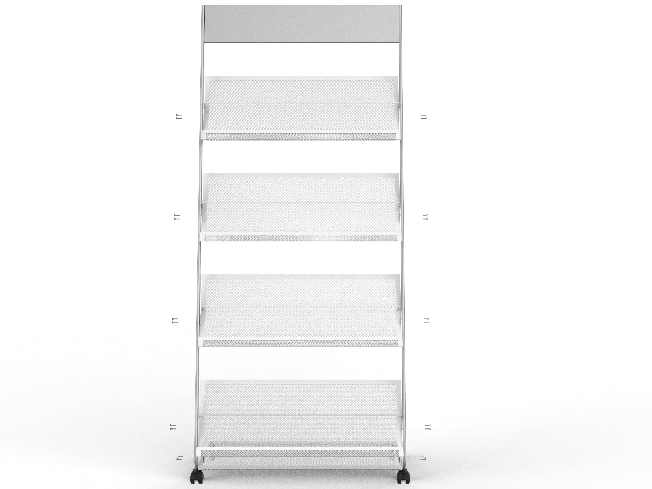 Latitude Run® Floor Standing Magazine Rack 4 Tiers With Wheels ...
