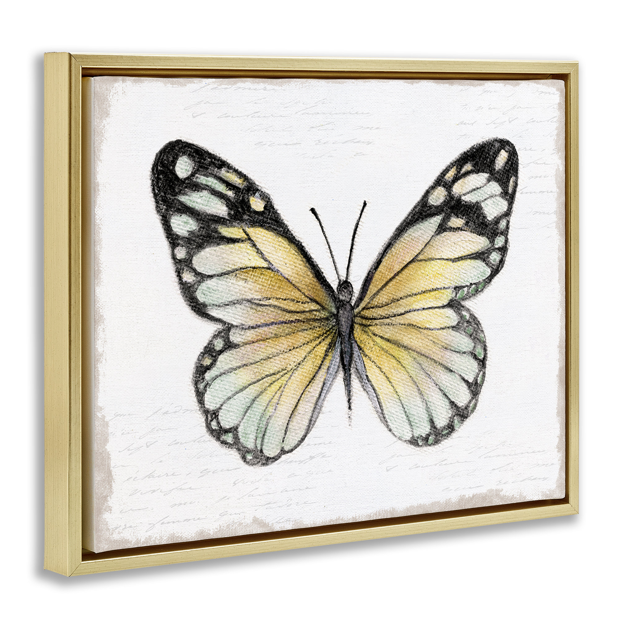 August Grove® Country Butterfly on Framed Floater Canvas Wall Art by ...