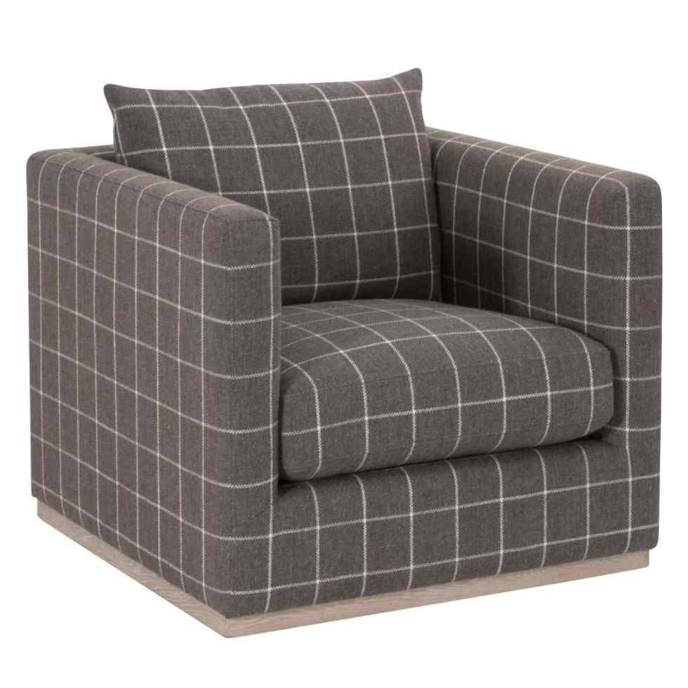 Winston Porter Siena Plinth Base Fabric Swivel Club Chair | Wayfair