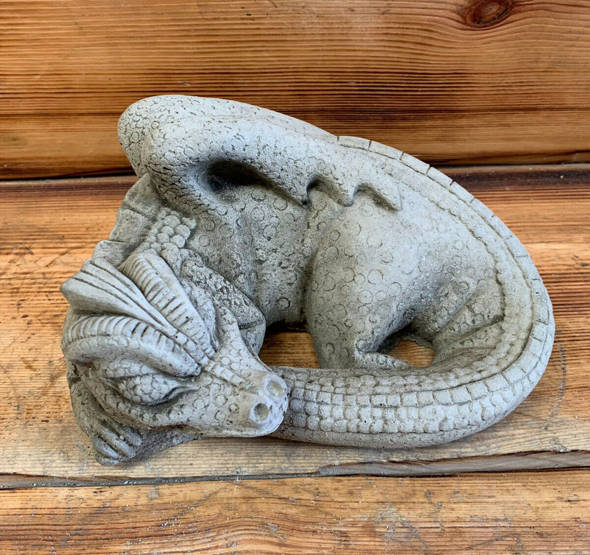Happy Larry Rutter Stone Garden Sleeping Dragon Hand Cast Cute Statue ...
