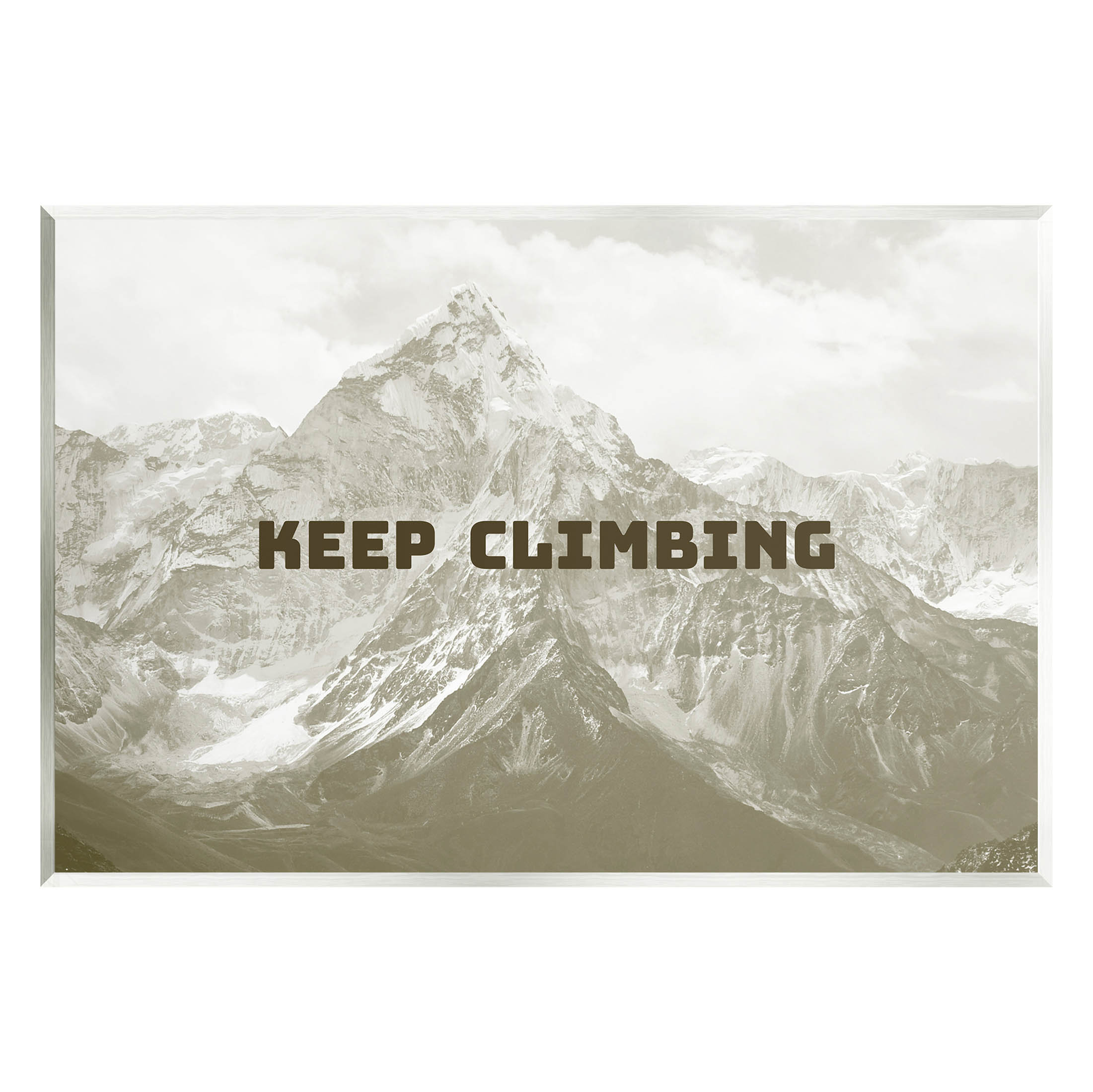 Stupell Industries Keep Climbing Inspirational Mountain Wall Plaque Art ...