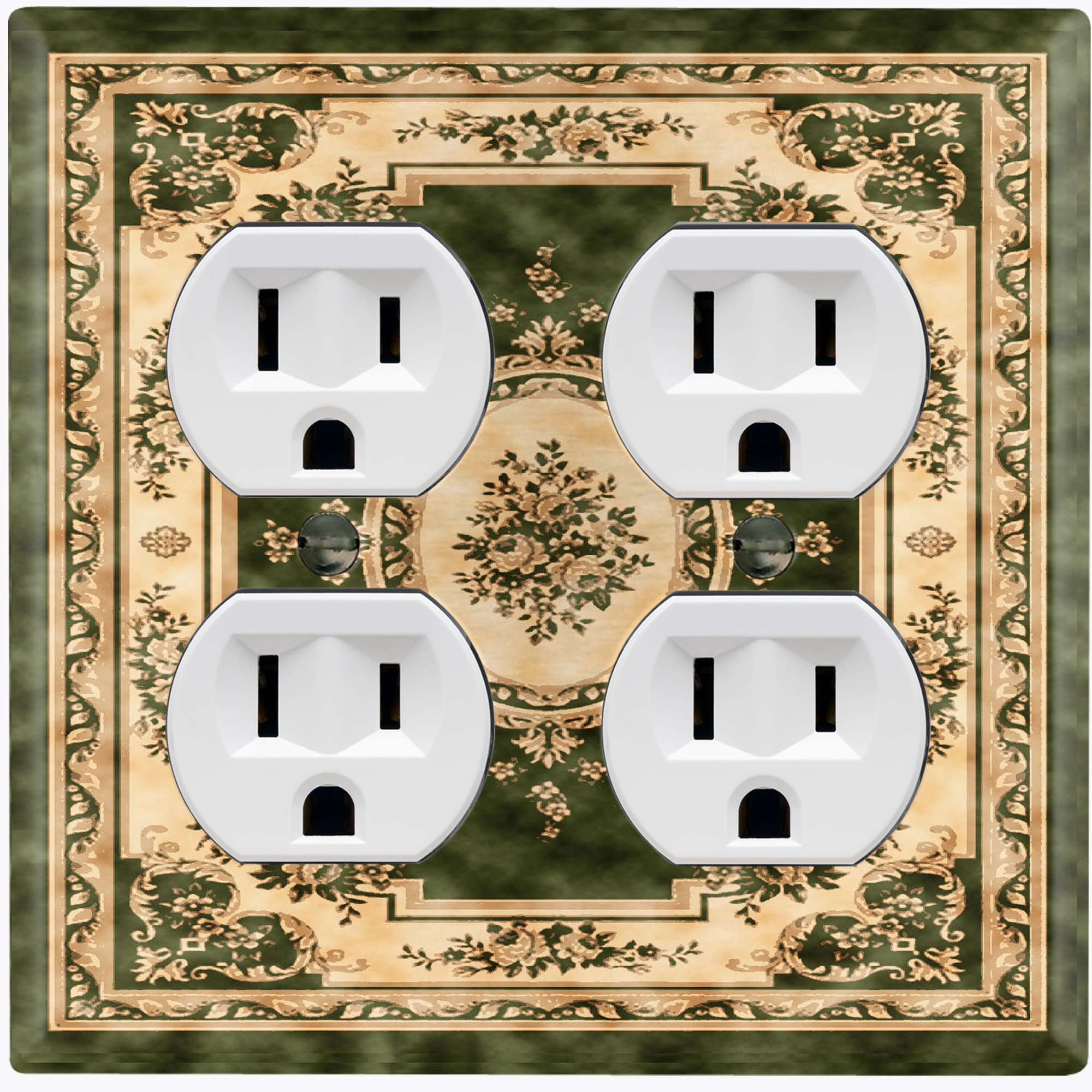 WorldAcc Elegant Beige Green Carpet Rug Print Nature Themed 2 - Gang ...