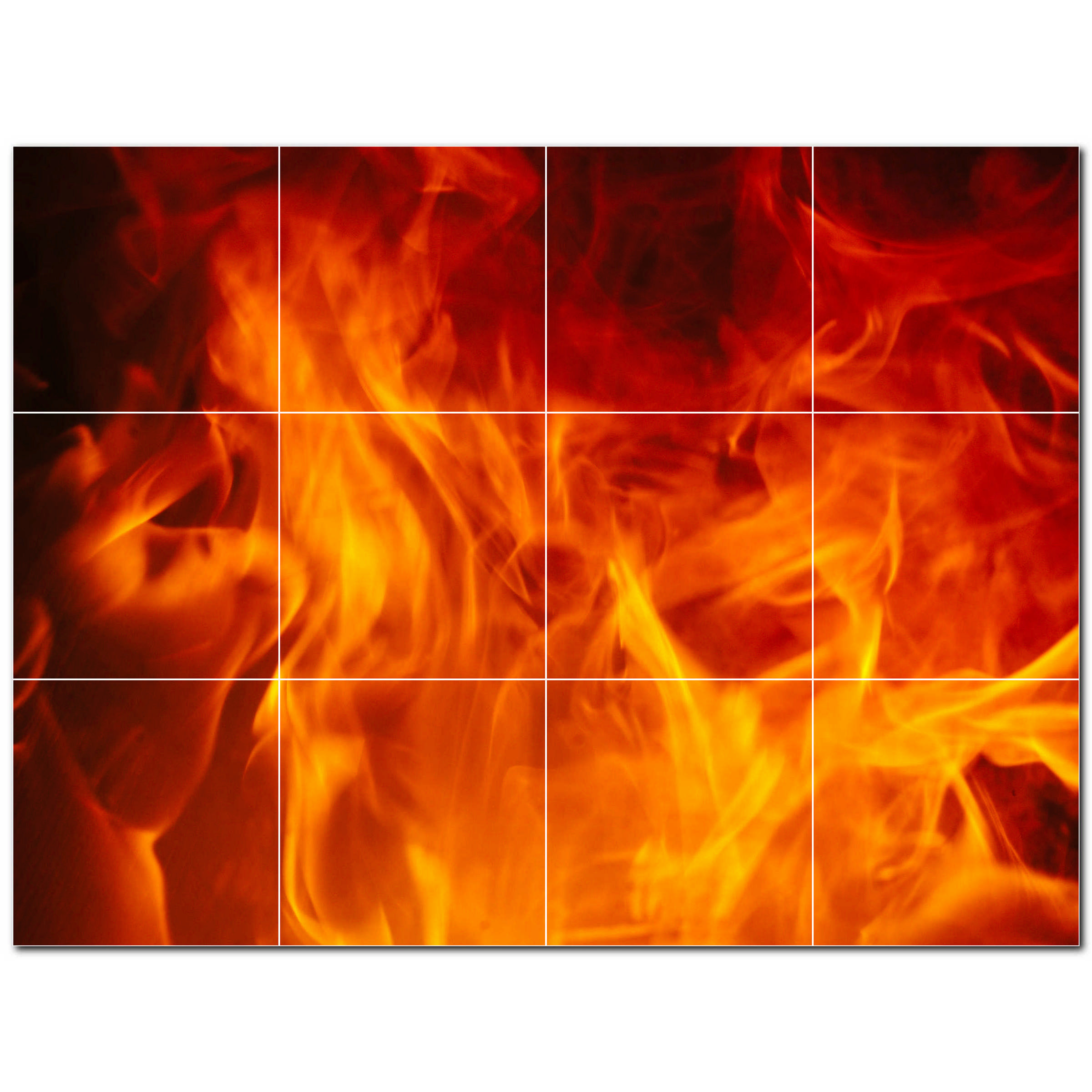 Picture-Tiles.com Fire Photo 12'' x 12'' Satin Ceramic Decorative Mural ...