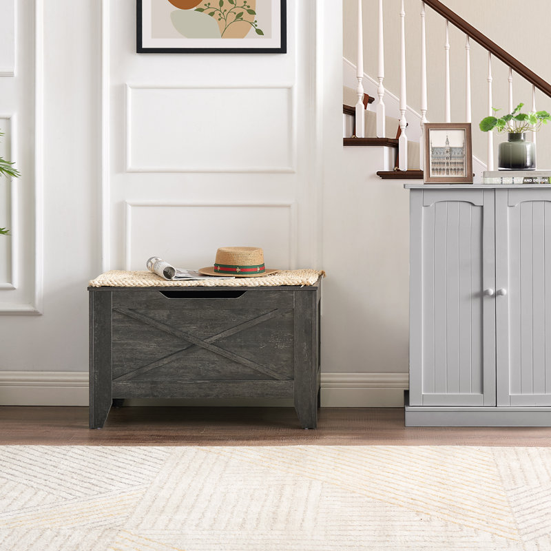 Gracie Oaks Pania 30" Wide Rectangle Storage Bench | Wayfair