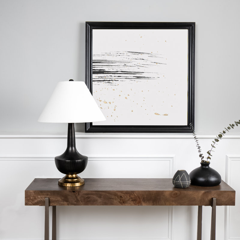 Winston Porter Vintage Bottle Shaped Oil Rubbed Black Metal Base Table ...