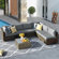XIZZI 7 Piece Set With Section And End Table Outdoor Sofa Combination ...