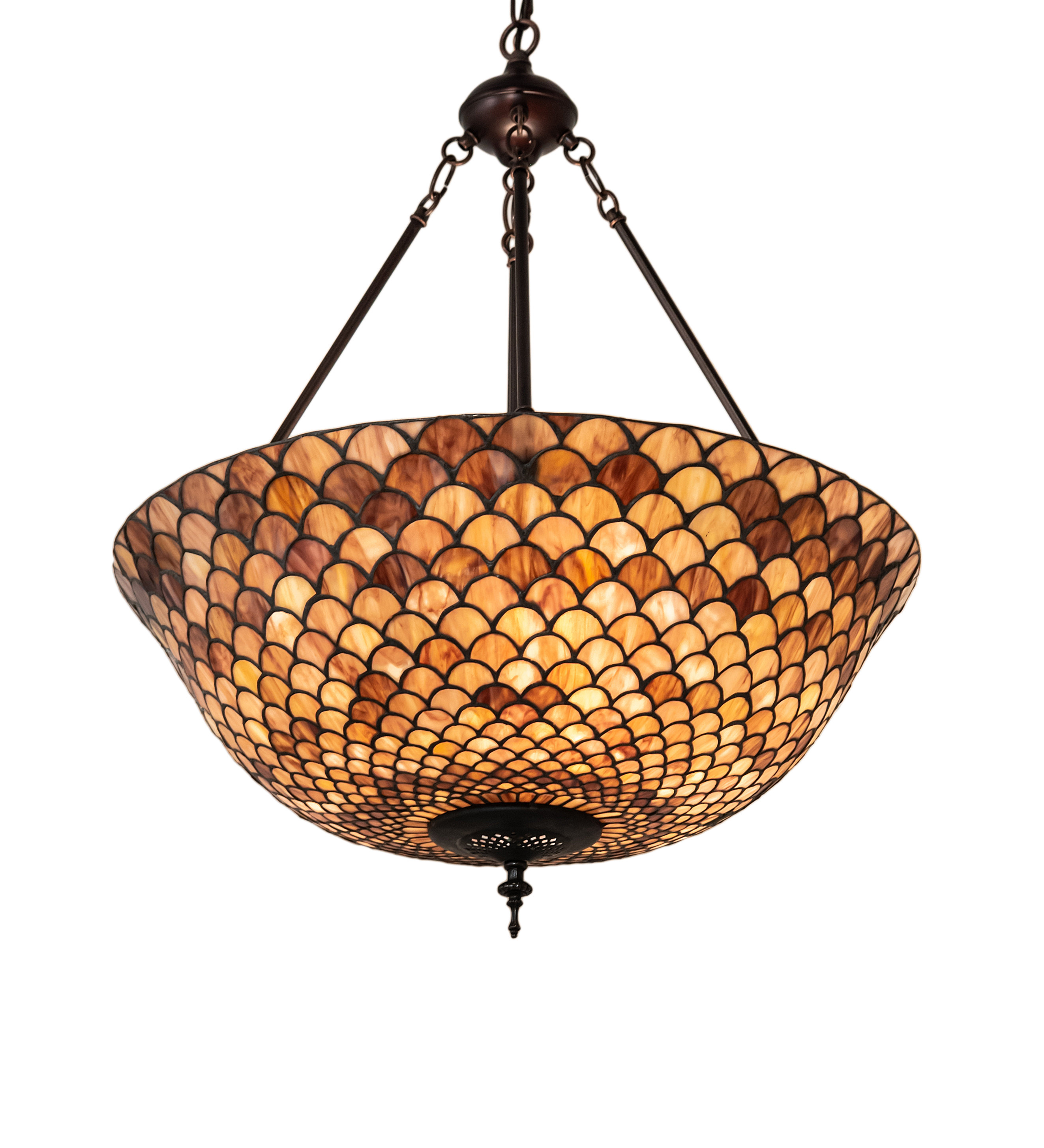 Meyda Lighting 24" Wide Tiffany Fishscale Inverted Pendant | Perigold