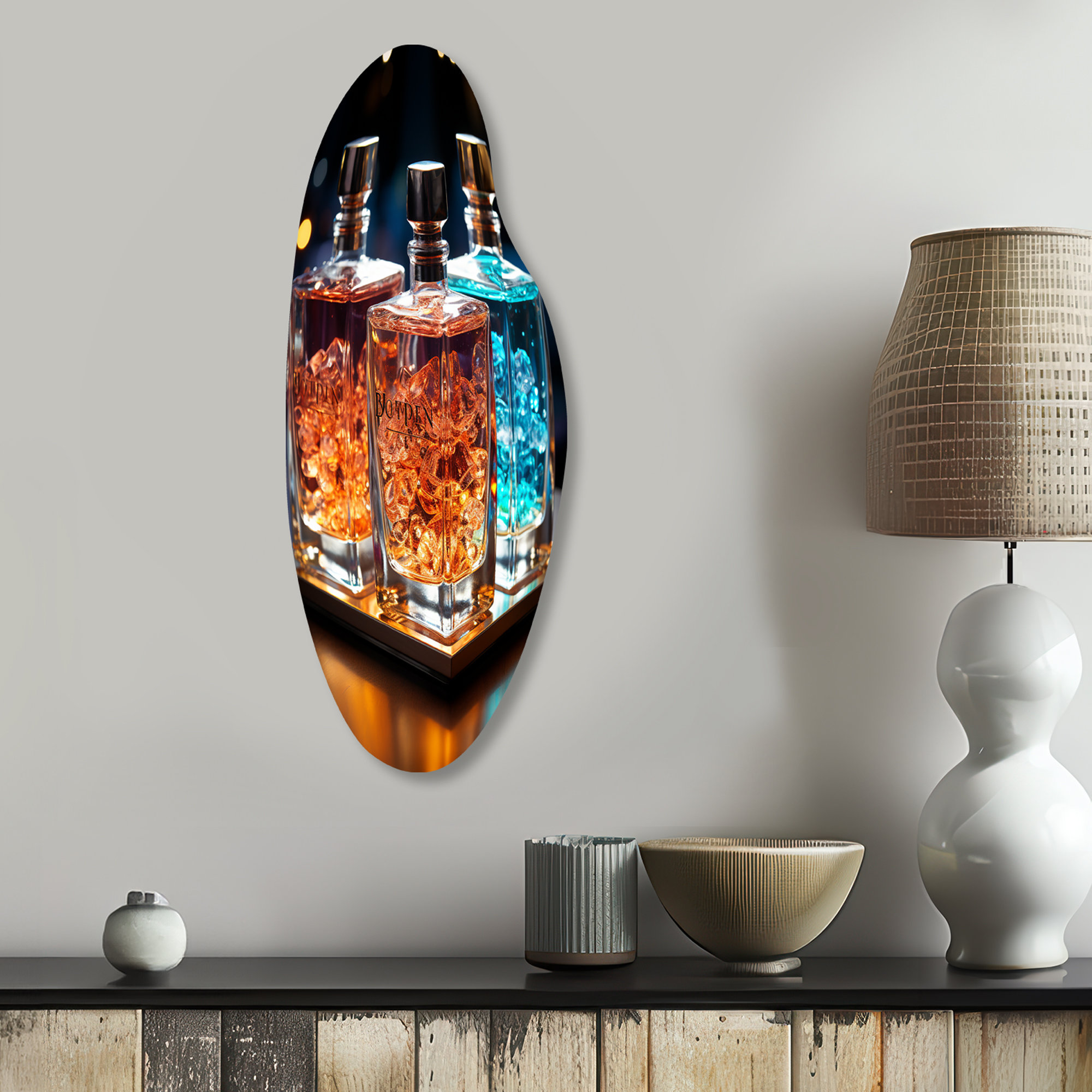 Astoria Grand Liquor Spirit Drops Bottles III - Liquor Curved Shape ...