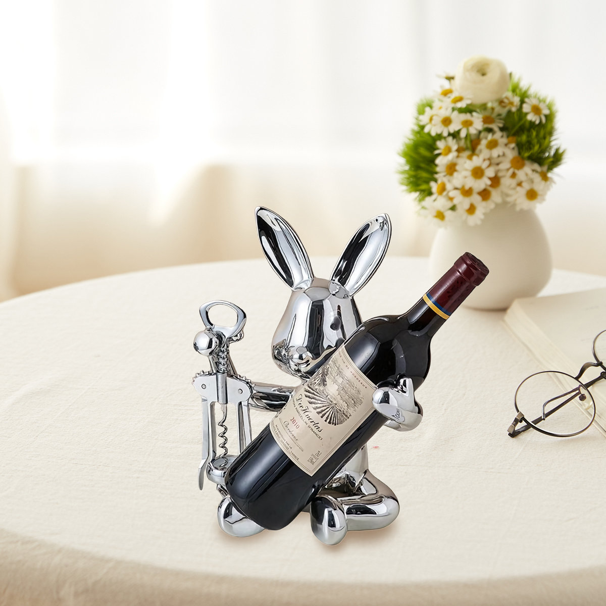 Latitude Run® Rabbit Shaped Red Wine Rack Desktop Foyer Decoration ...