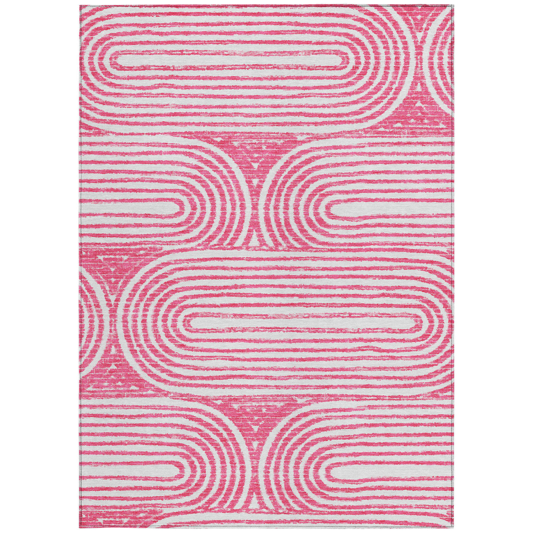 HomeRoots 3' X 5' Blush Abstract Washable Non Skid Indoor Outdoor Area ...
