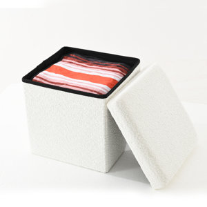 Ebern Designs Torkelson Upholstered Foldable Pouf Storage Ottoman | Wayfair