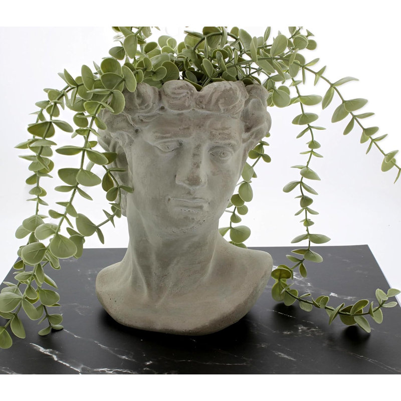 World Menagerie Unique Greek Statue Head Cement Planter | Wayfair