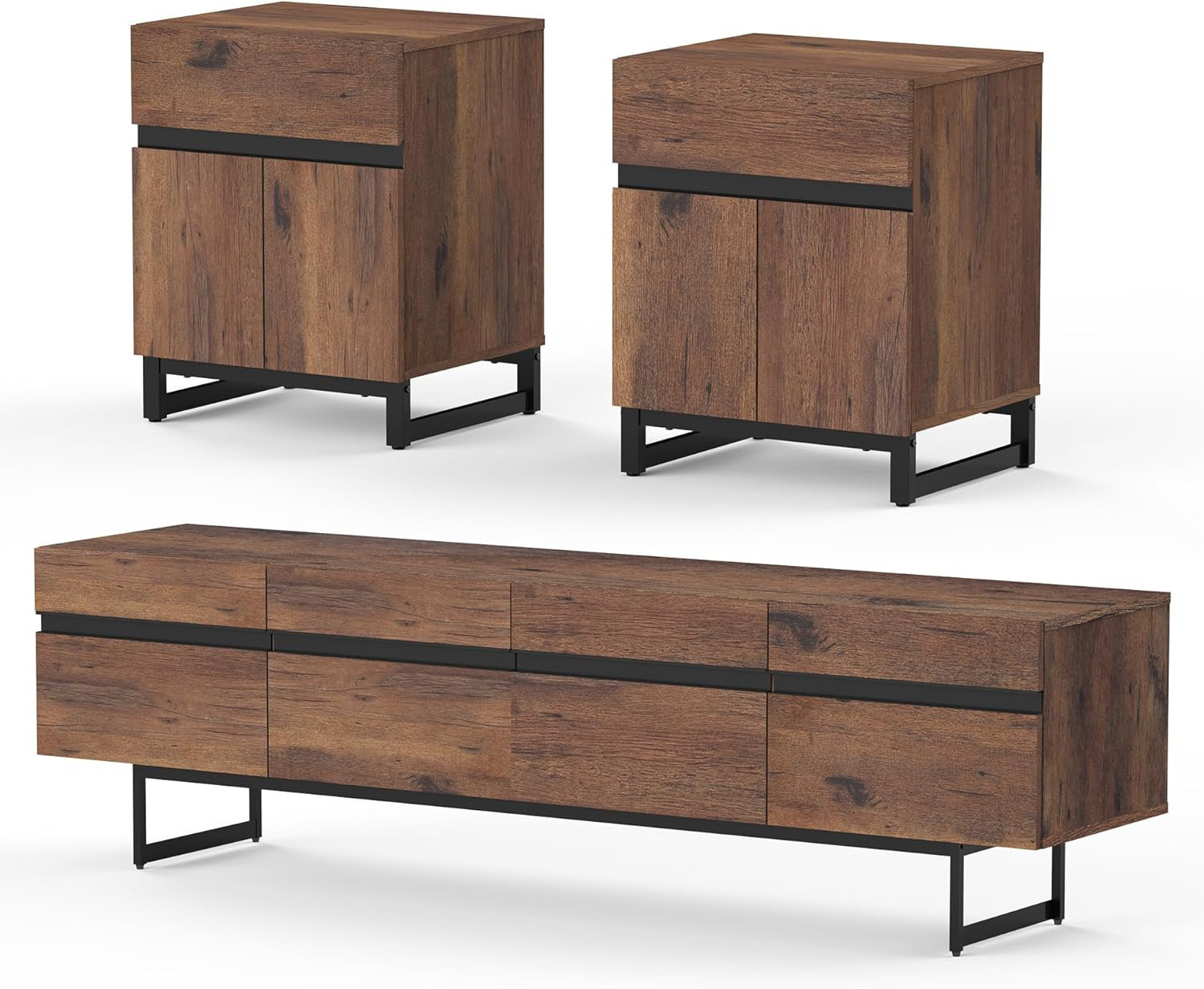 Latitude Run® Aadam Alva 3-Piece Modern Living Room Table Set, 71-Inch ...