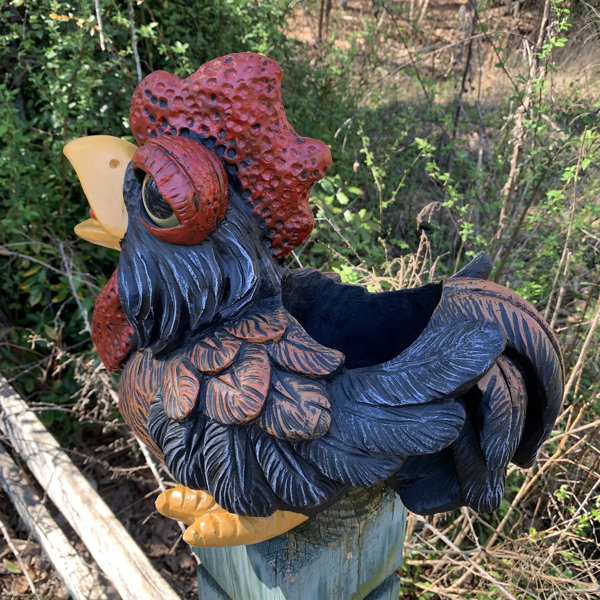 HomeStyles Country Critters Rooster "Lucky" Planter Whimsical Garden ...