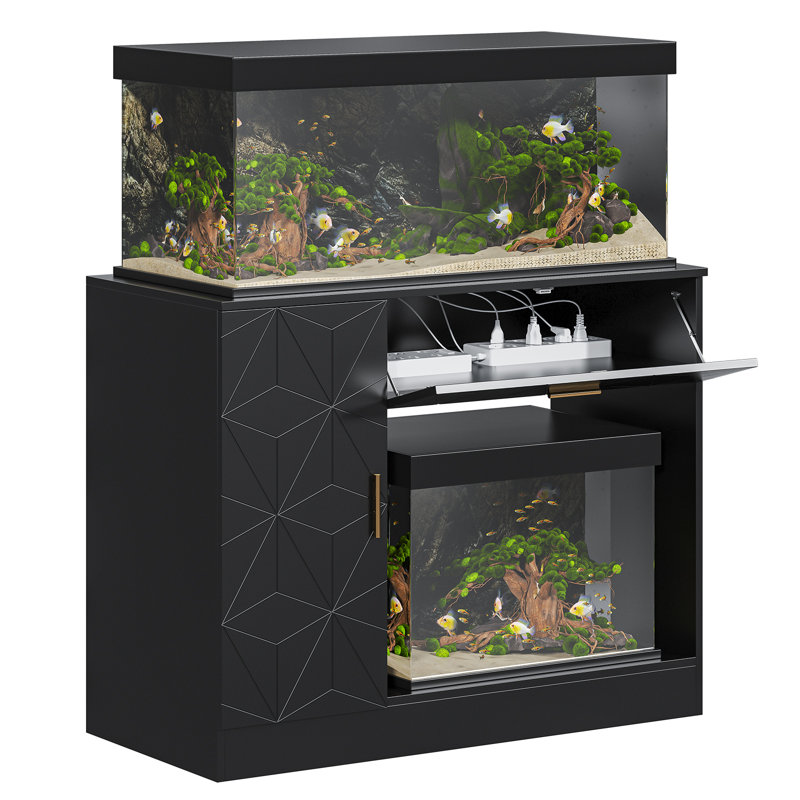 Tucker Murphy Pet™ Dursum 40 Gallon Aquarium Stand, 30-50 Gallon Black ...
