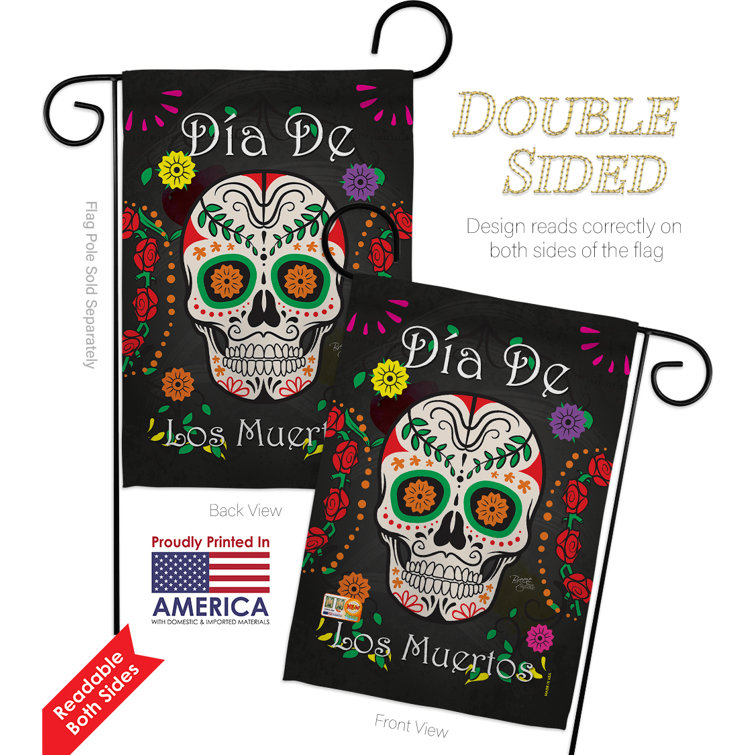 Breeze Decor Double Sided 18.5'' H x 13'' W Polyester Day Of The Dead ...