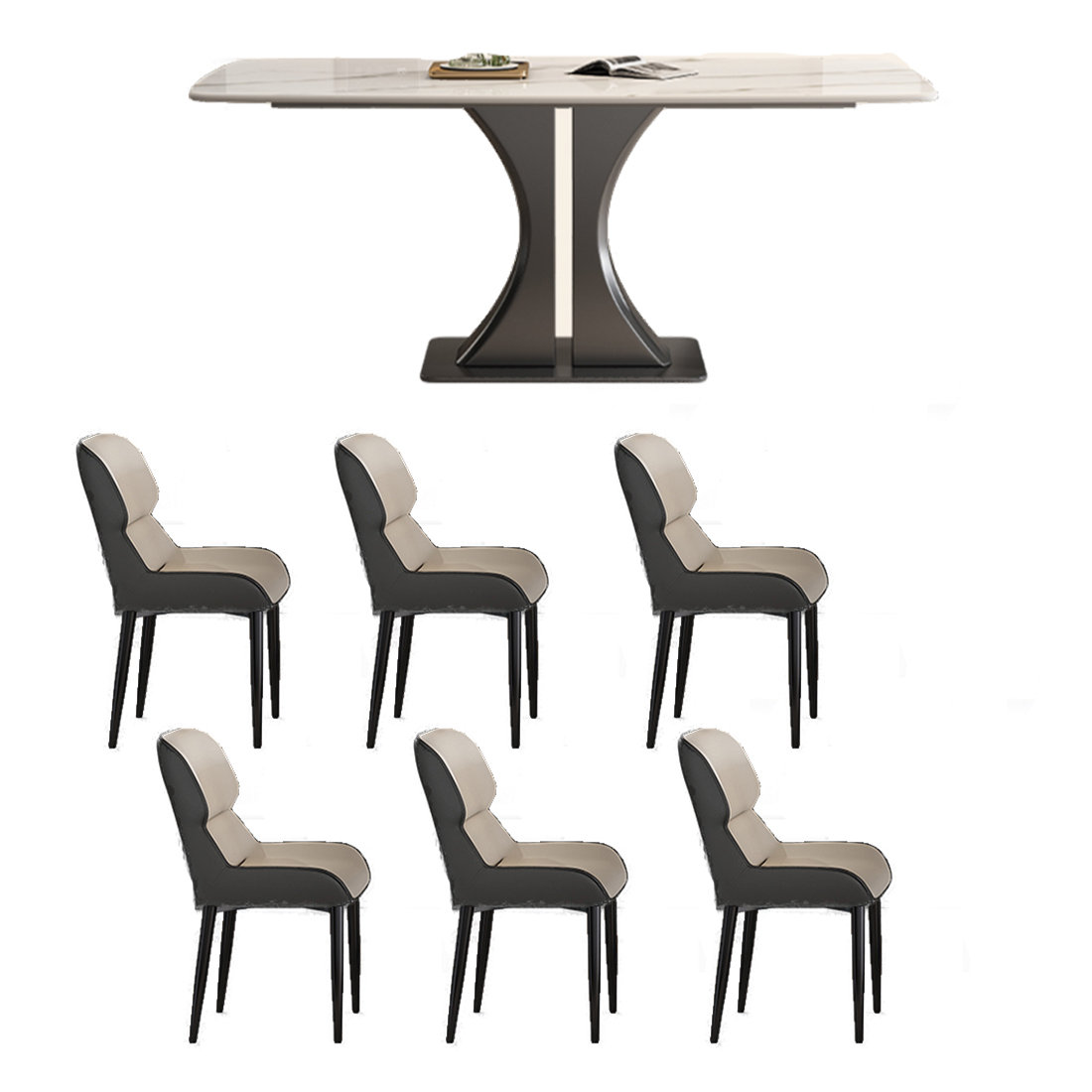 dujinlong home Durable Rock Slab Dining Table Sets. | Wayfair