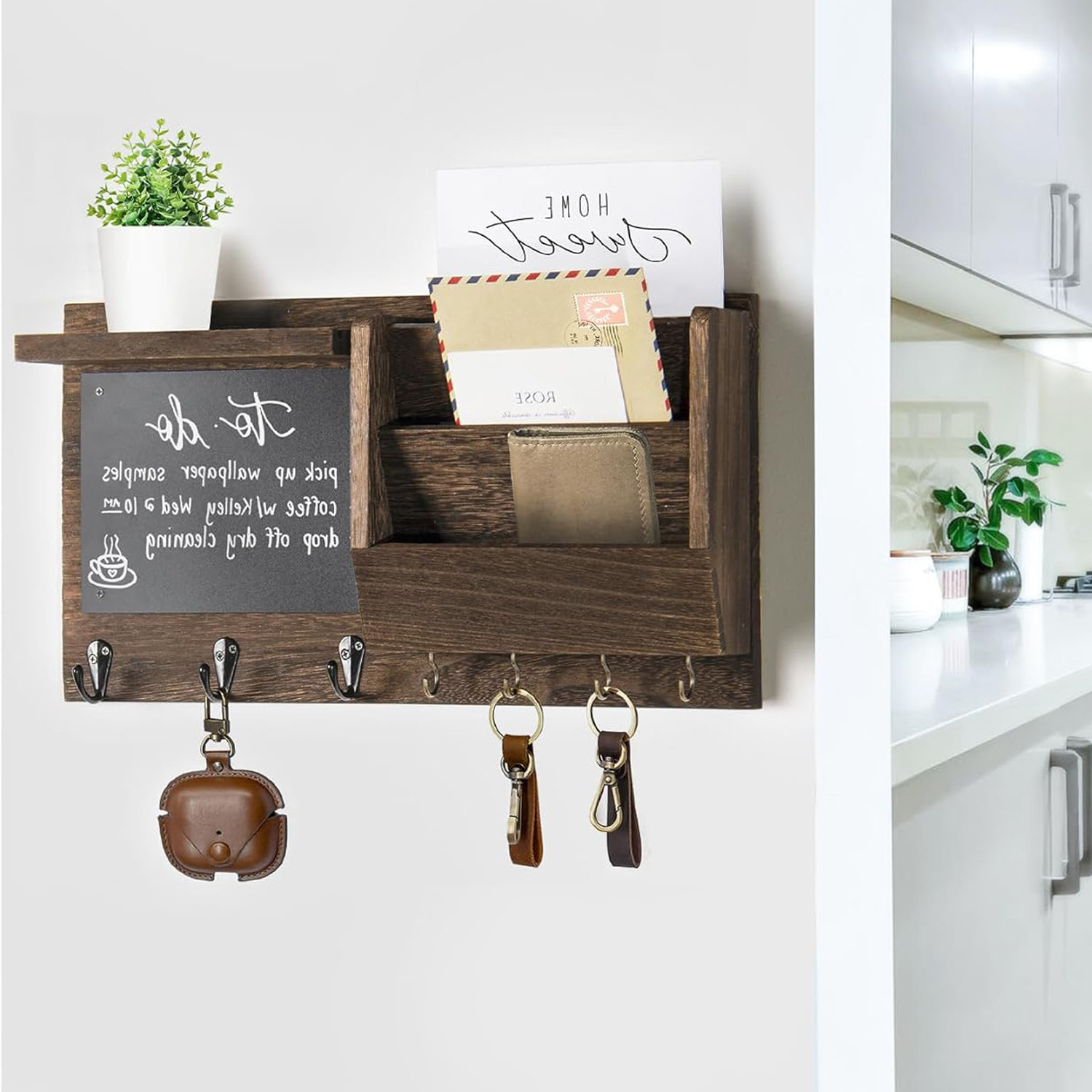 HONBAY Solid Wood Wall Organizer - Wayfair Canada