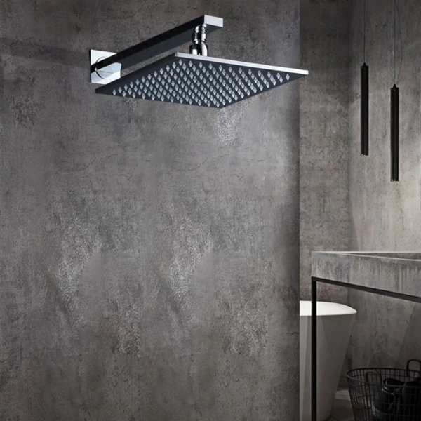 Juno Showers Sleek stainless steel shower faucet with rainfall head and ...
