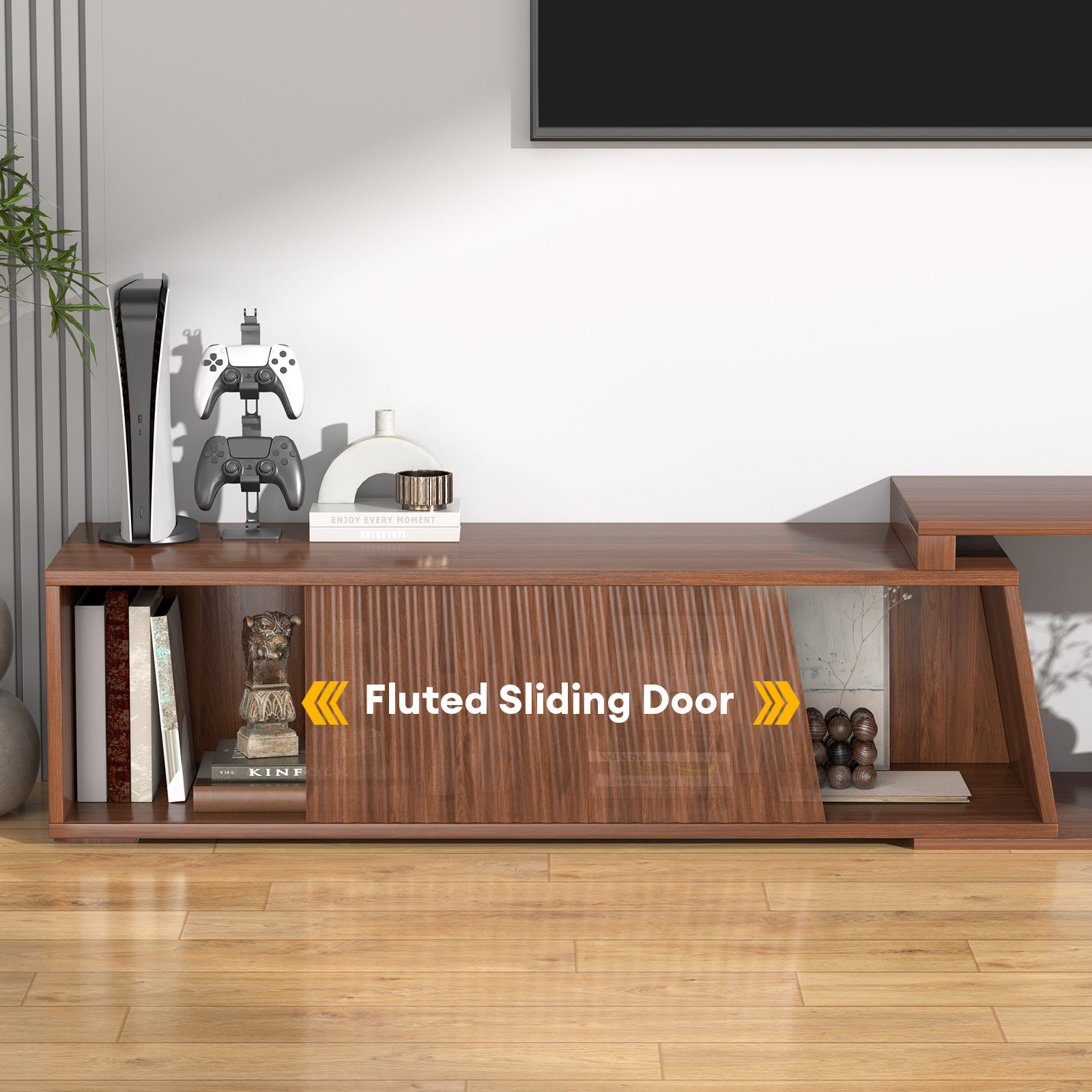 Ivy Bronx Extendable TV Stand, Modern Entertainment Center For Up To ...