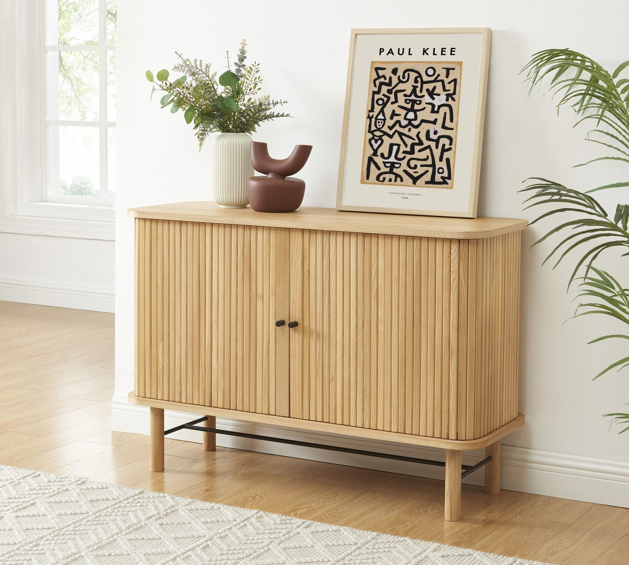 Ebern Designs Sideboard Macalla ash tambour doors 110cm | Wayfair
