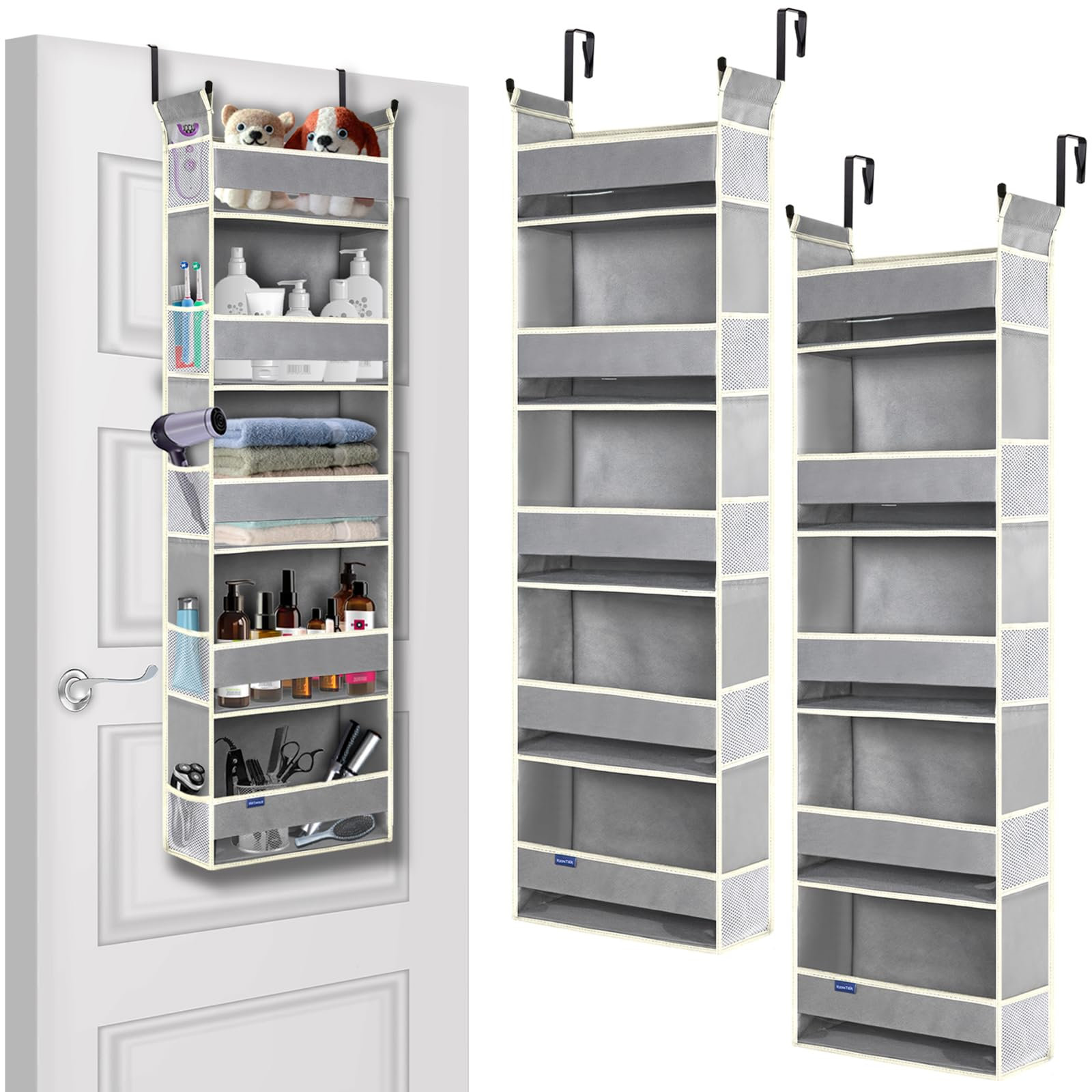 Rebrilliant 2 Pack Over The Door Hanging Organizer 5-Shelves And 10 ...
