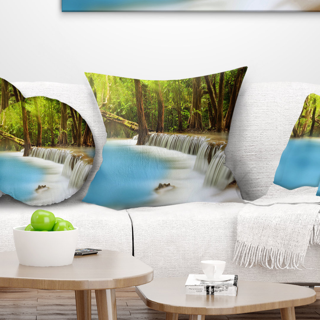 Design Art Clam Huai Mae Kamin Waterfall - Landscape Printed Pillow ...