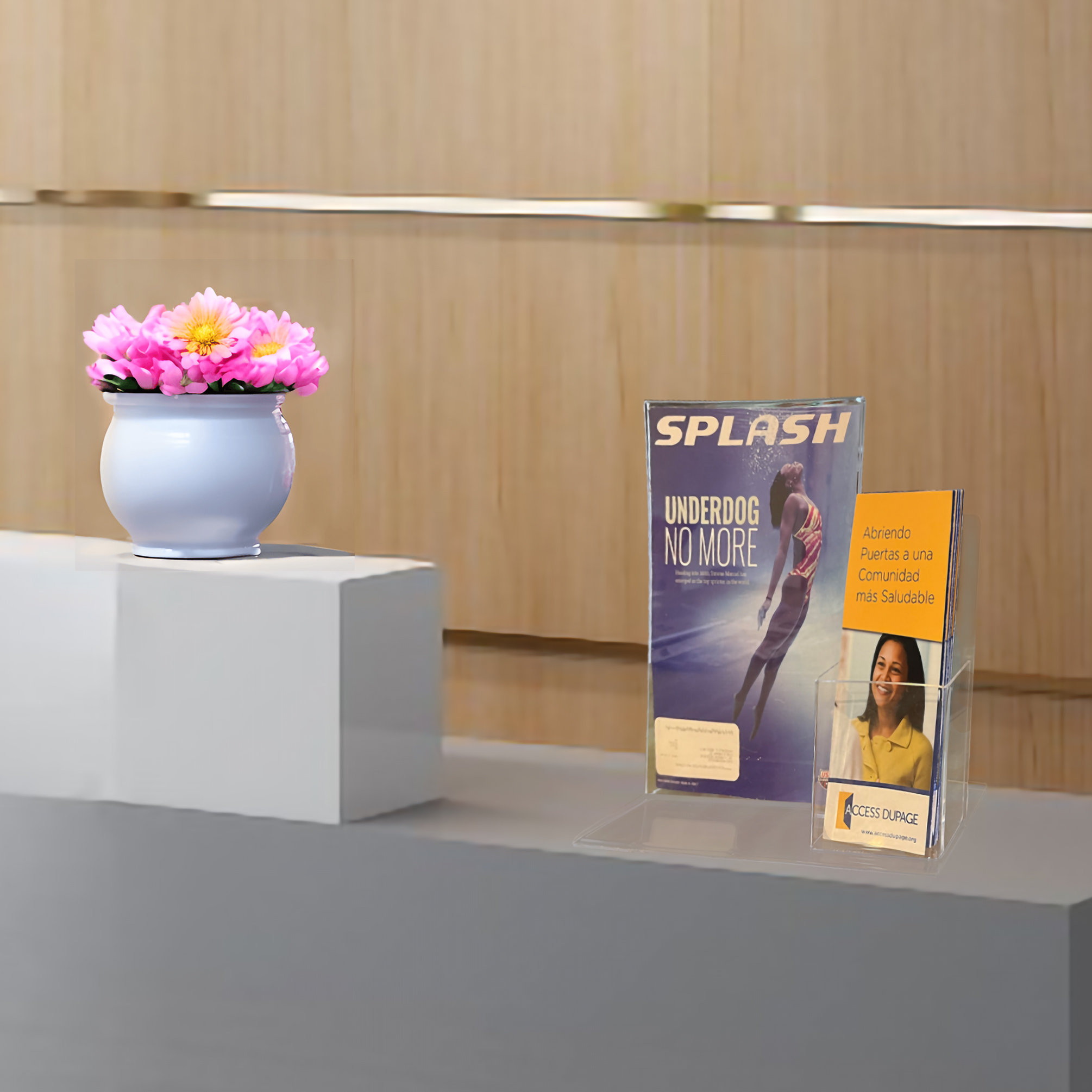 FixtureDisplays 8.5X11" Letter Size Promotional Sign Holder 4" Tri-fold ...