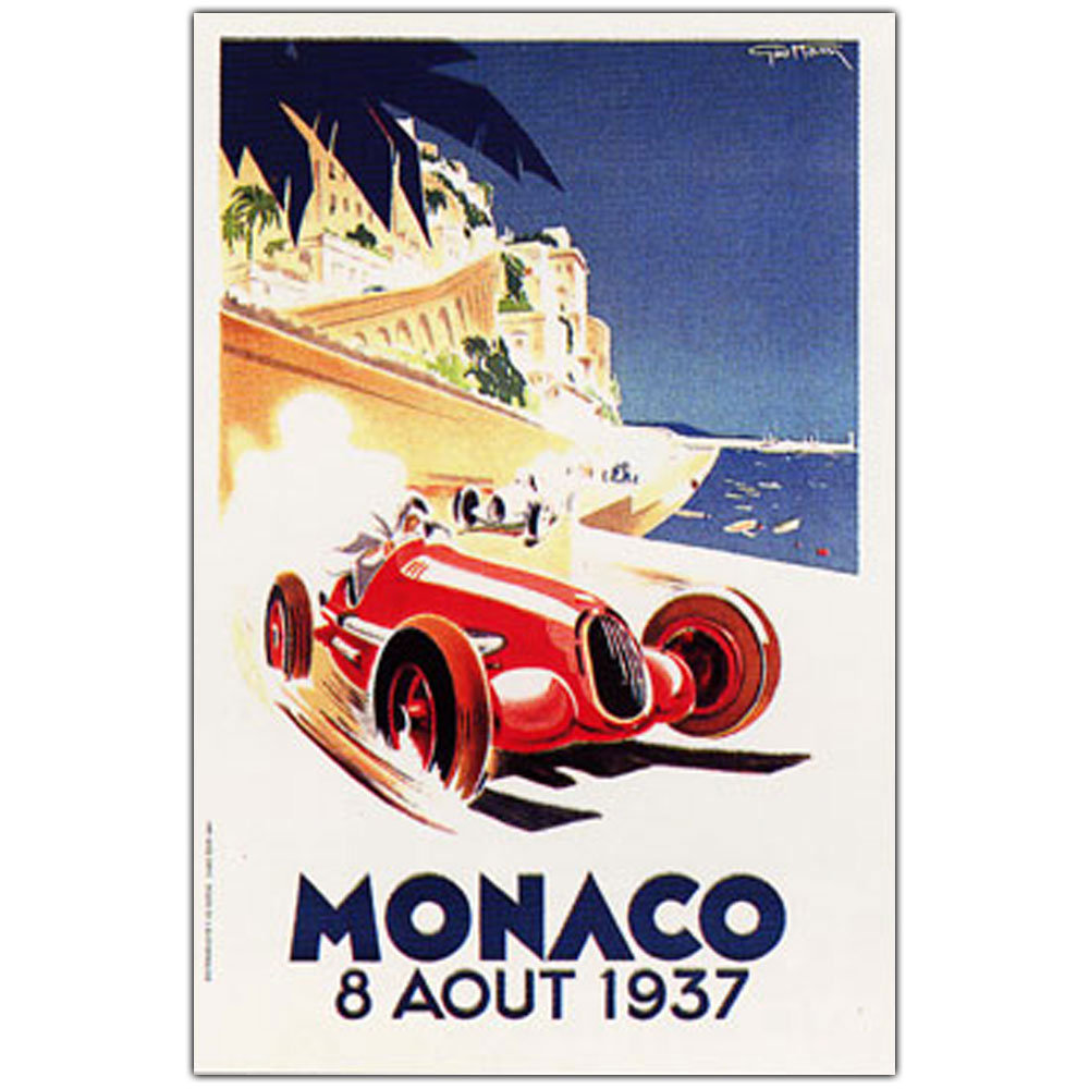 Trademark Fine Art "Monaco 8 Aout 1937" by George Ham Framed Vintage ...