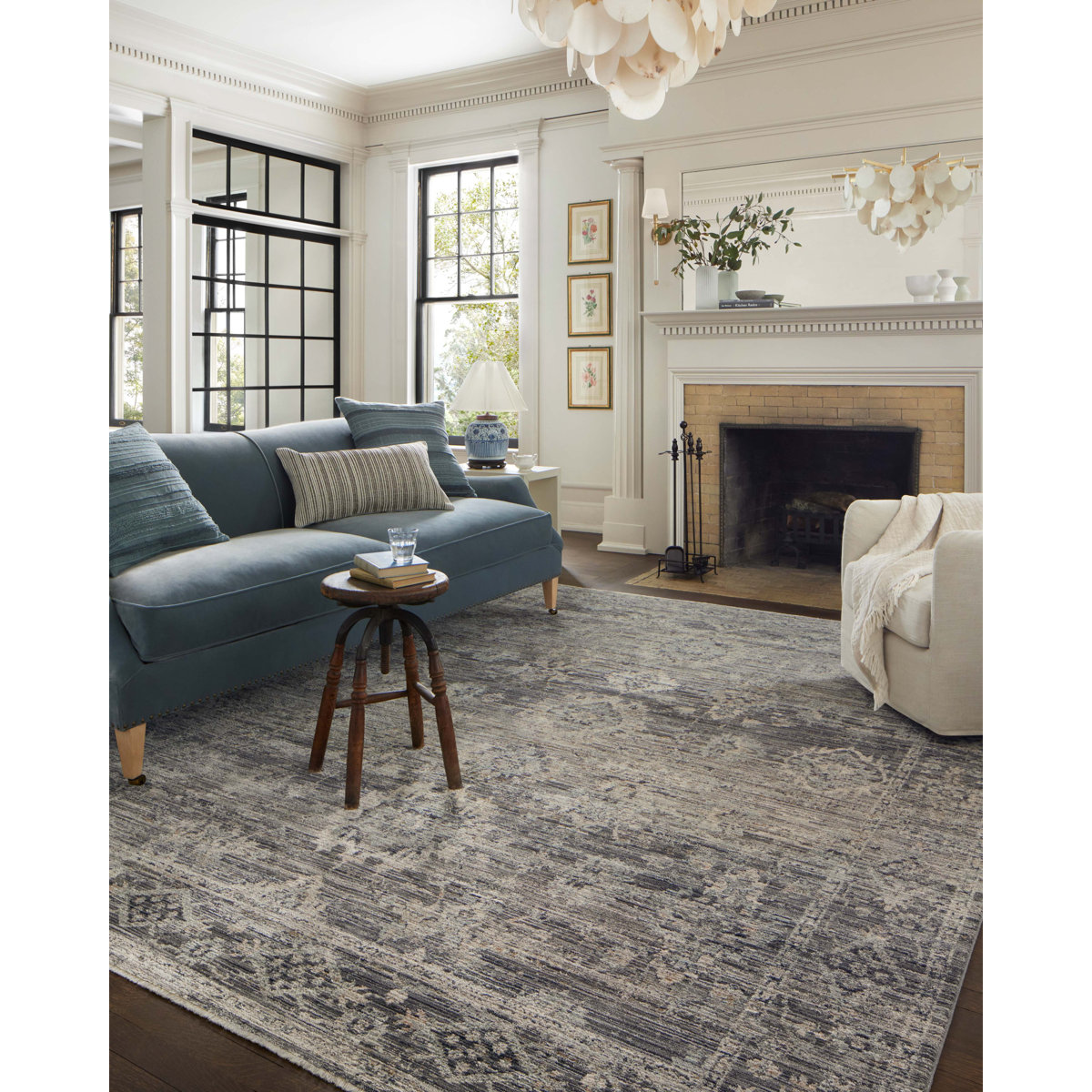 Jean Stoffer x Loloi Katherine Graphite / Jade Area Rug & Reviews | Wayfair