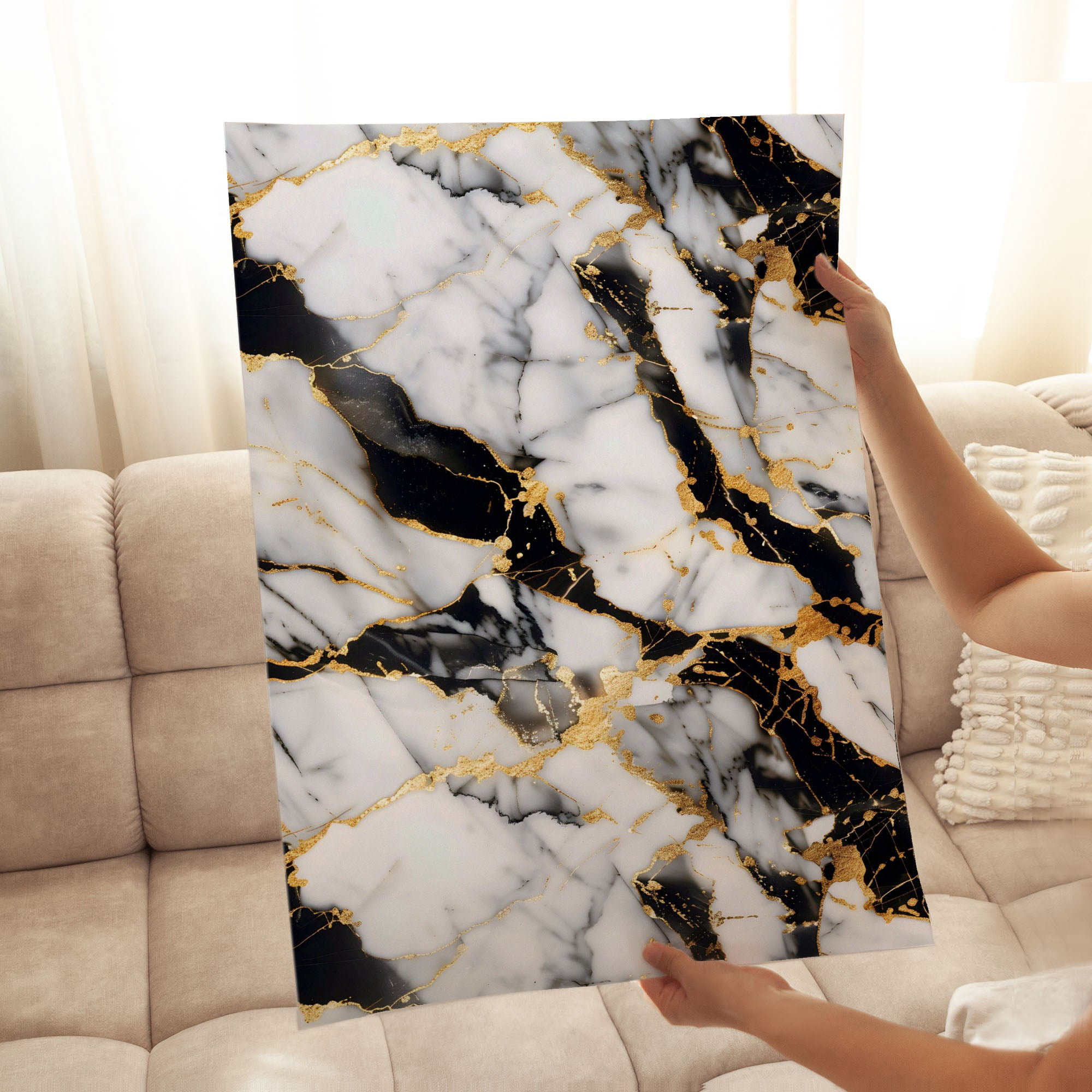 Winston Porter Abstract Gray Geode Marble Crystals XIII Modern Unframed ...