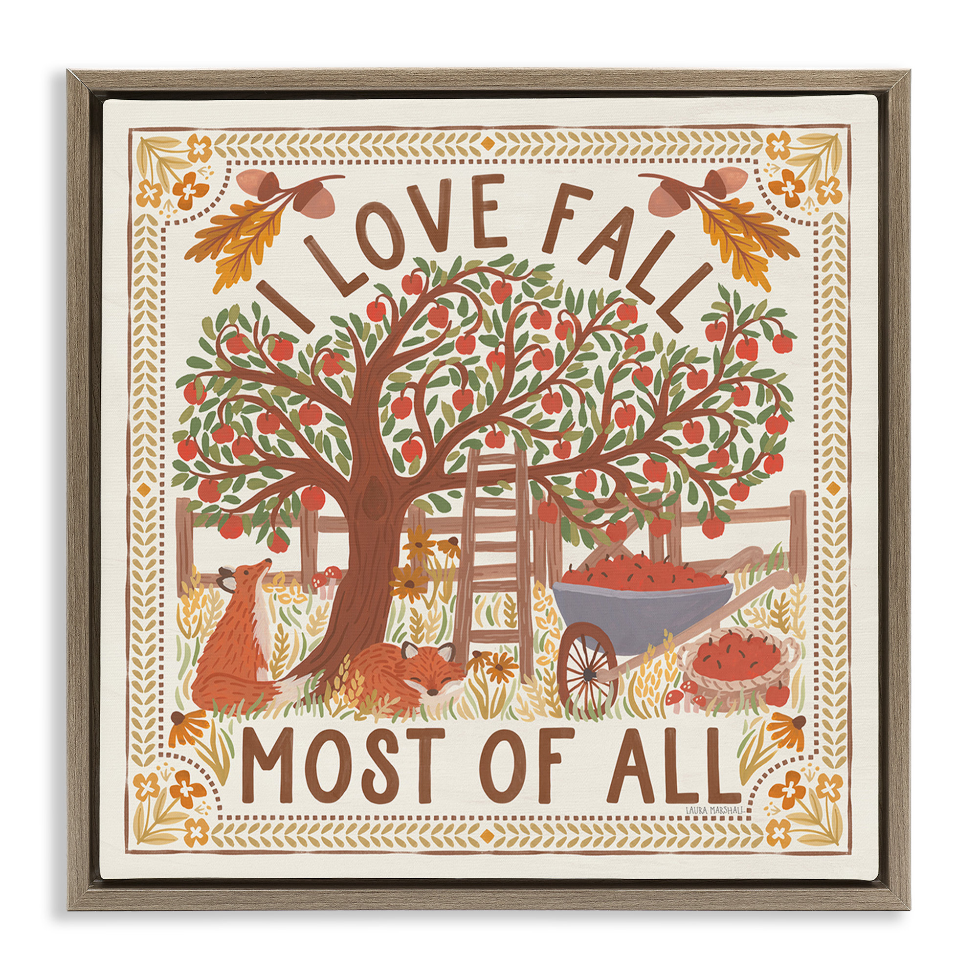 Millwood Pines Love Fall Scenery Framed Floater Canvas Wall Art by ...