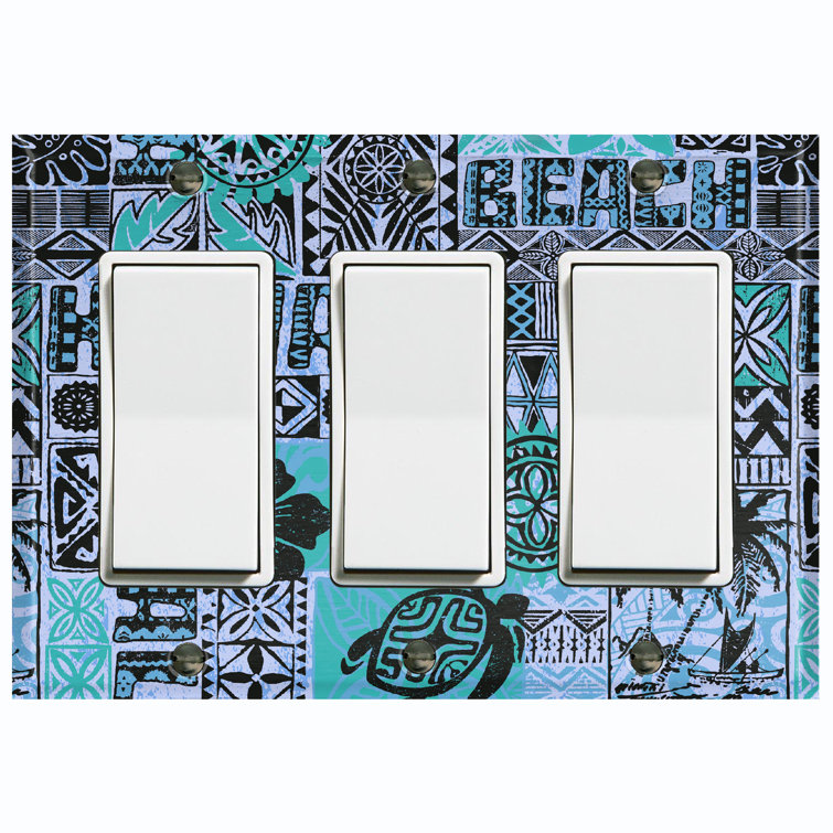 WorldAcc Metal Light Switch Plate Outlet Cover (Hawaii Decoration Blue ...