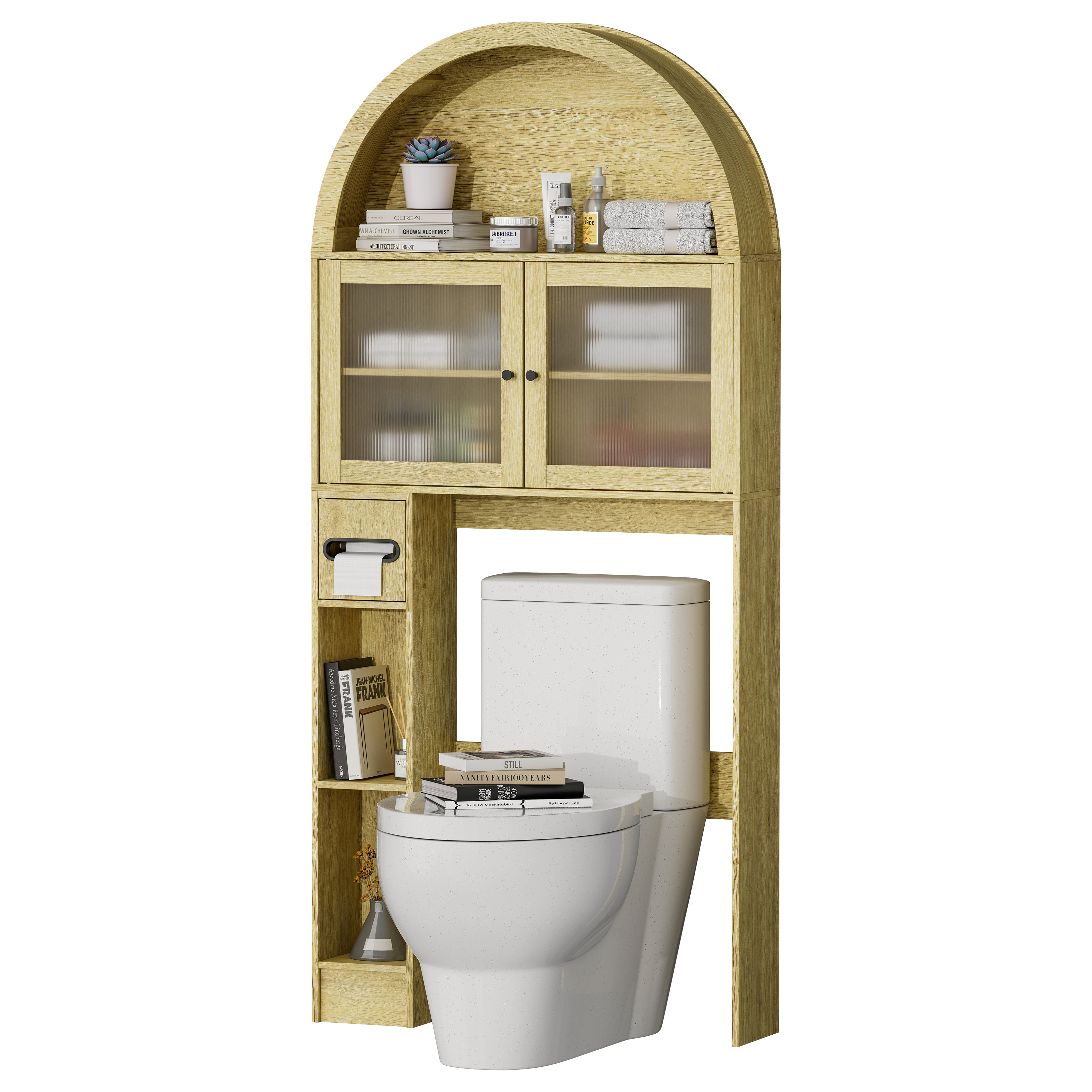 Dovecove Freestanding Over The Toilet Storage Cabinet With Adjustable ...