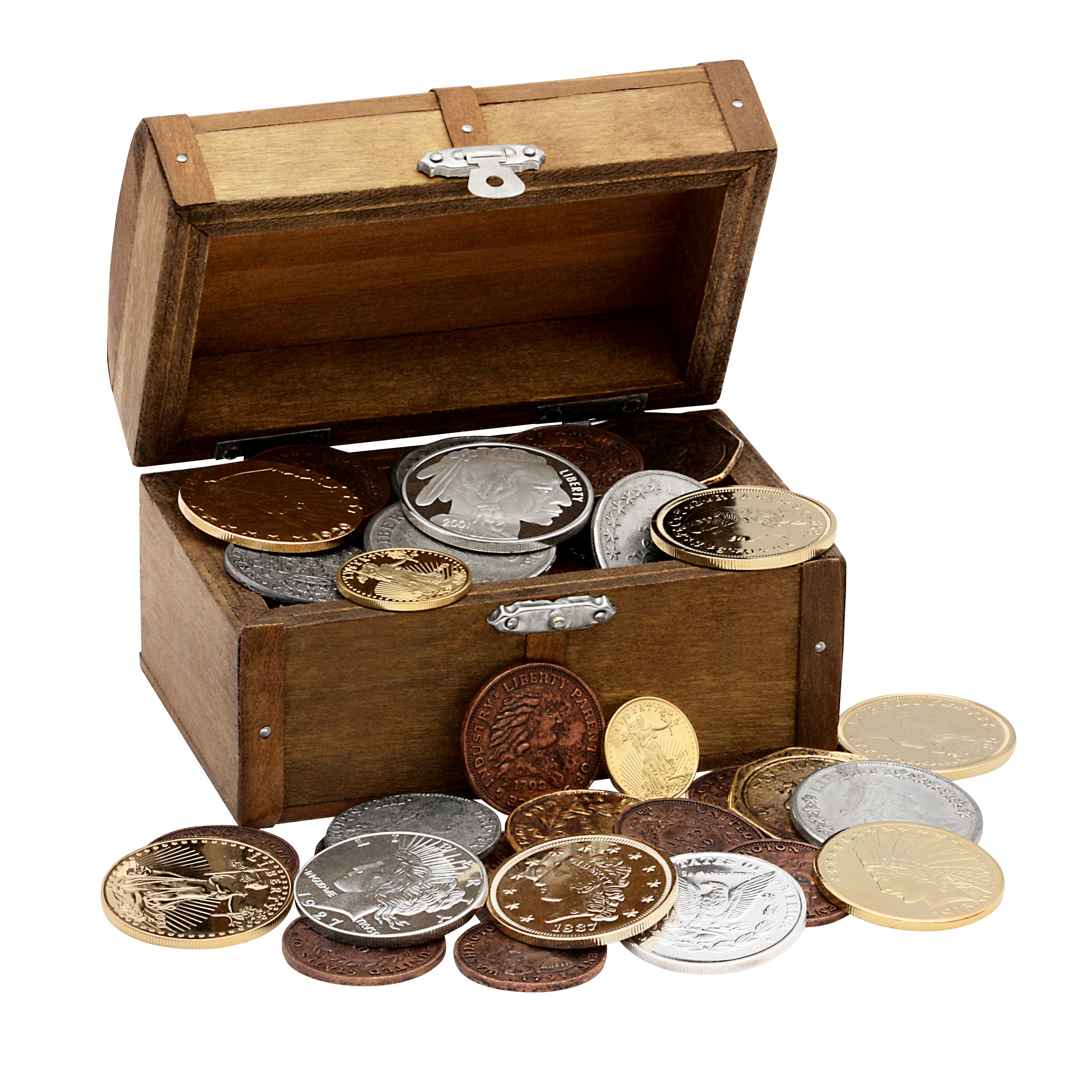 Trinx Edbert Treasure Chest 10 United States Replica Coins | Wayfair