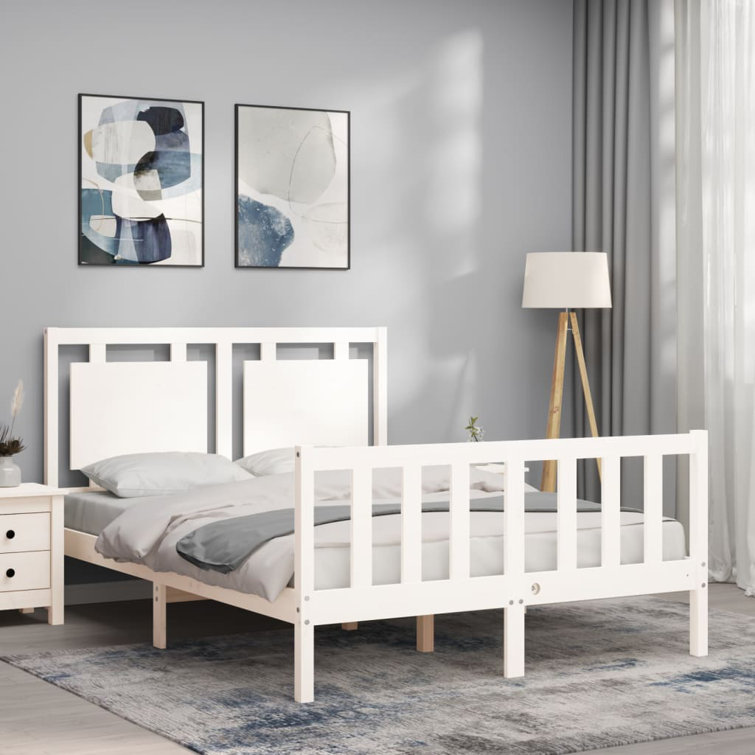 17 Stories Litman 140 X 190cm Solid Wood Bed | Wayfair.co.uk