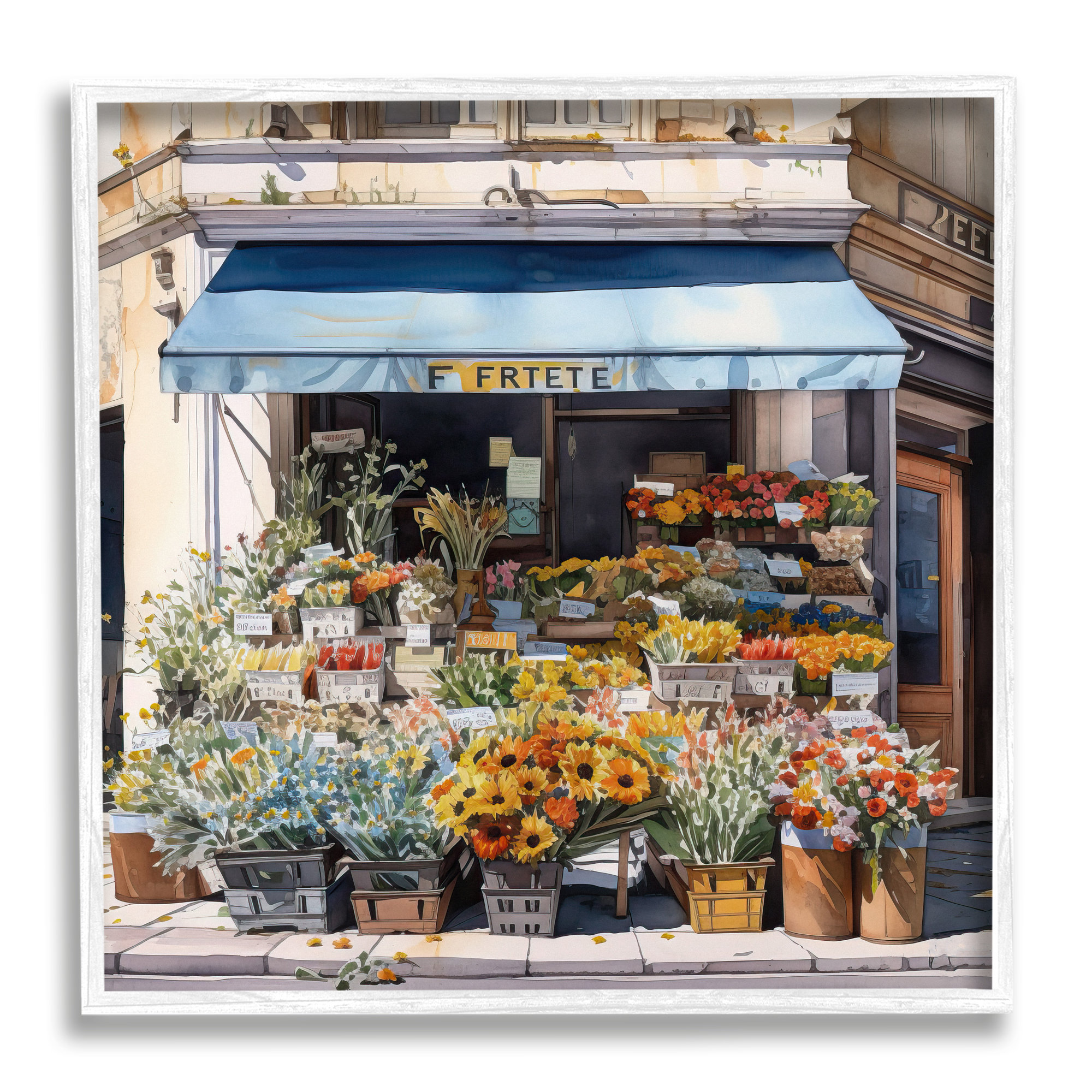 Stupell Industries Urban Flower Shop On Wood by LSR Design Studio Print ...
