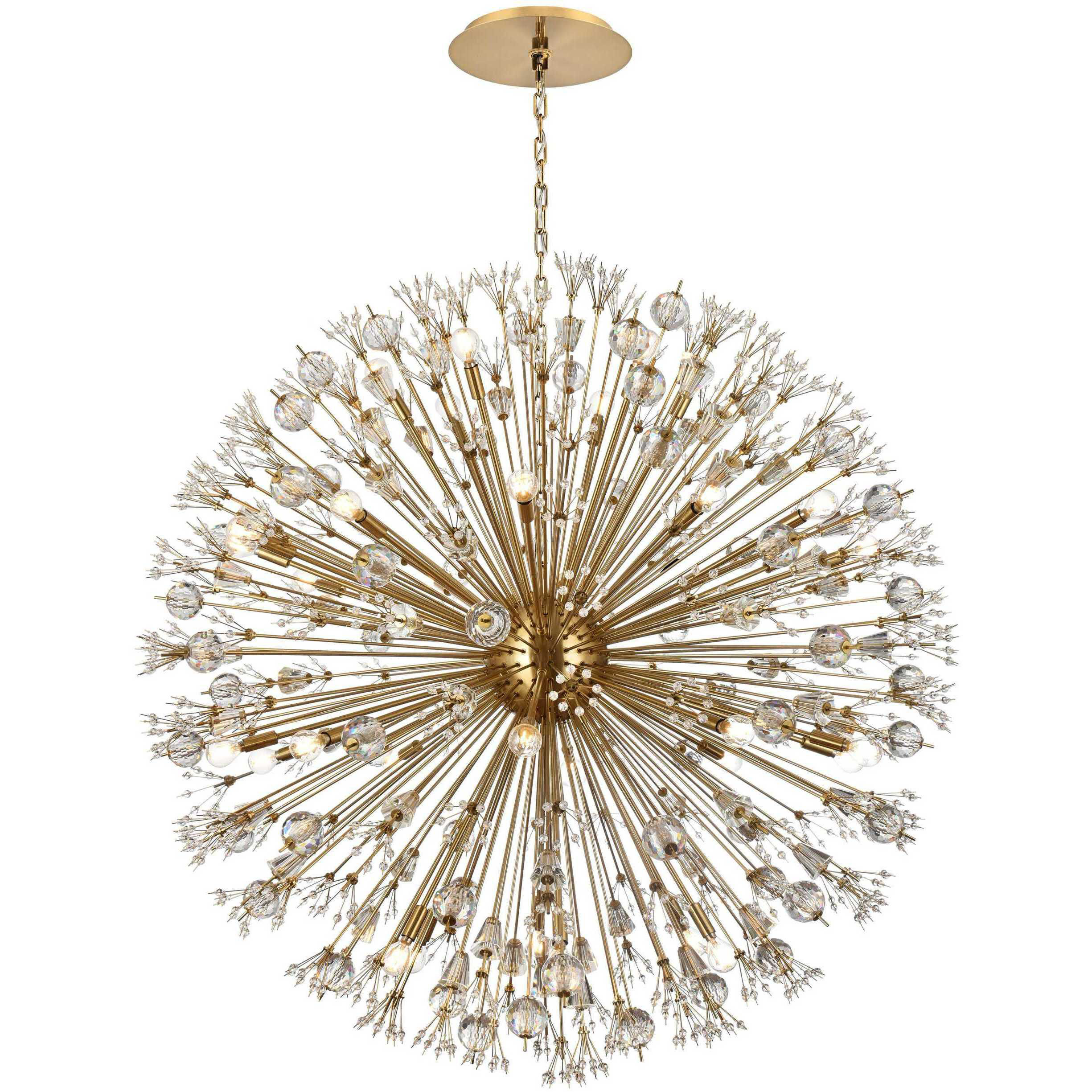 Everly Quinn Vera 50 Inch Crystal Starburst Round Hudspeth in Gold ...