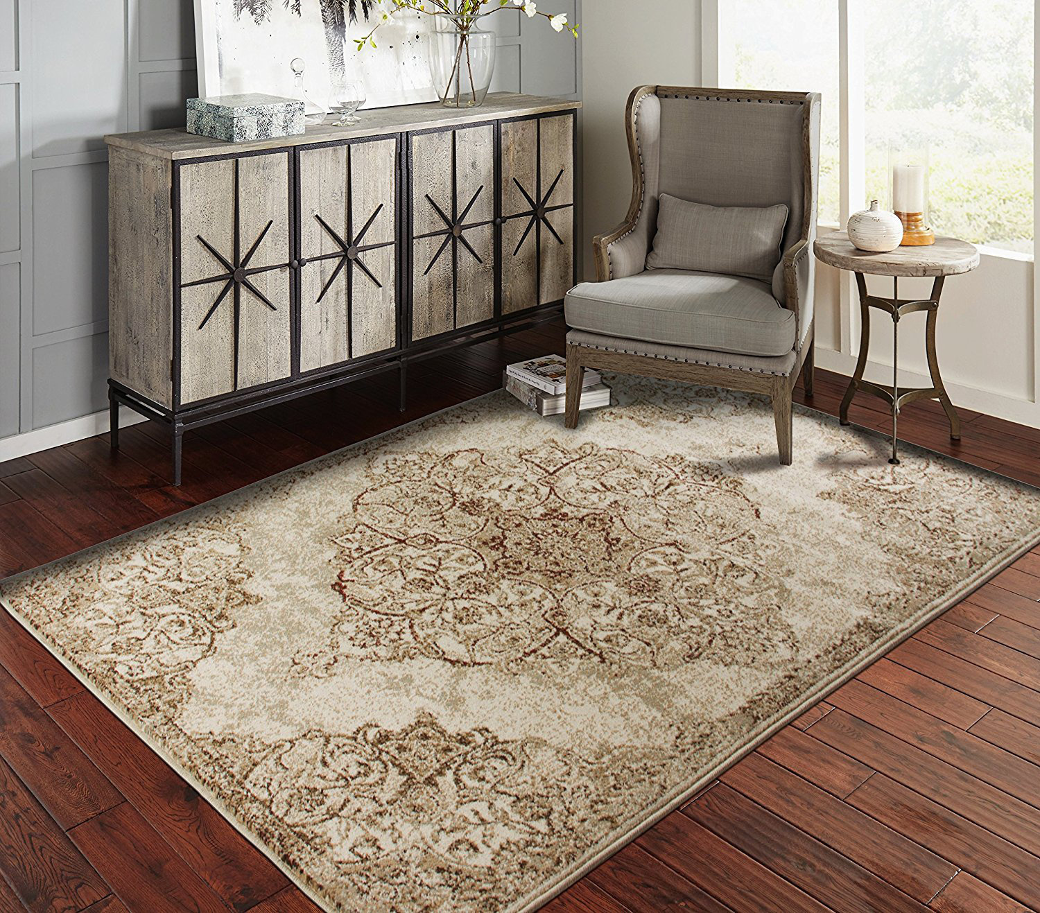 World Menagerie Springer Oriental Wool Brown/Ivory/Beige Area Rug ...