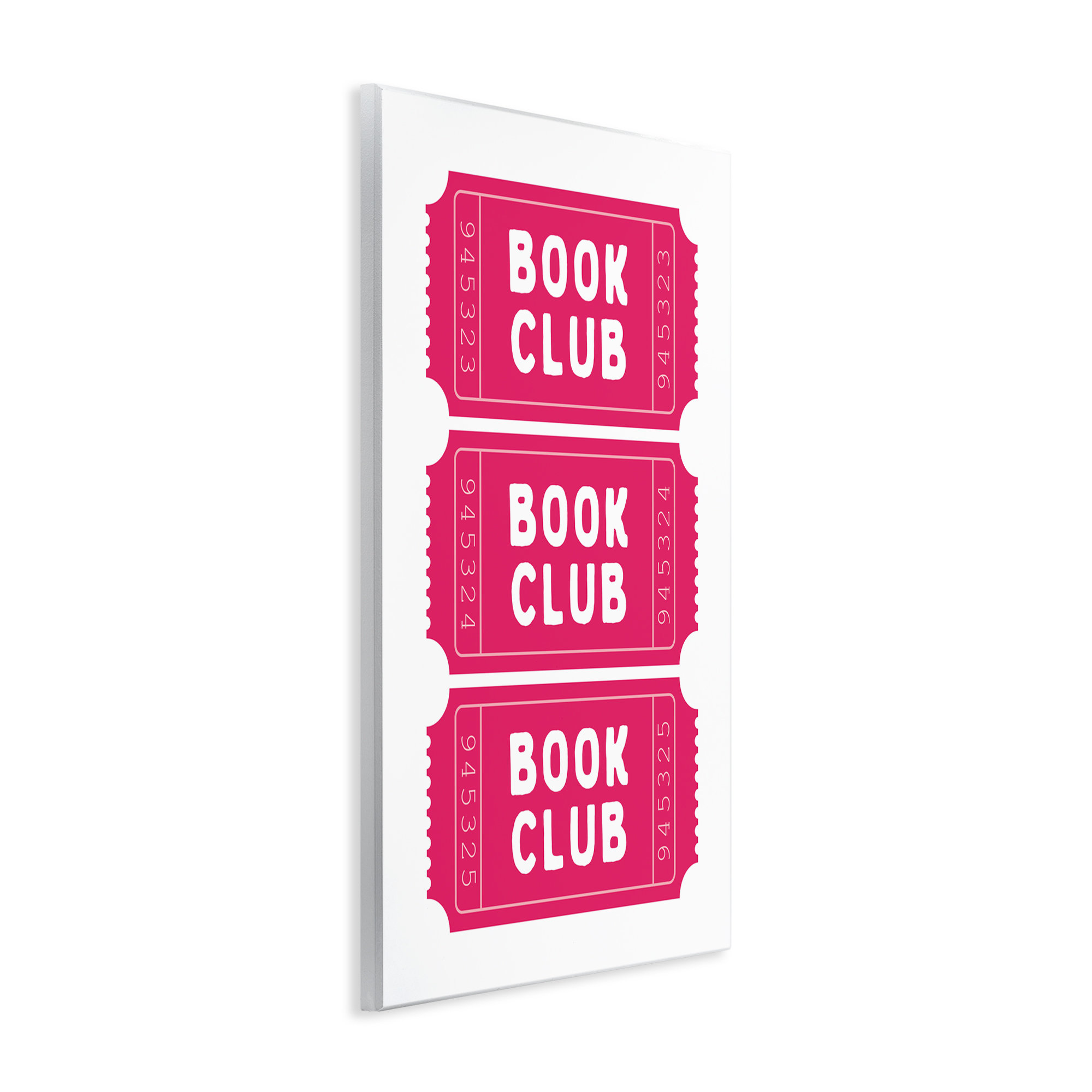 Hokku Designs Pink Book Club Tickets Wall Plaque, design by Lettered ...