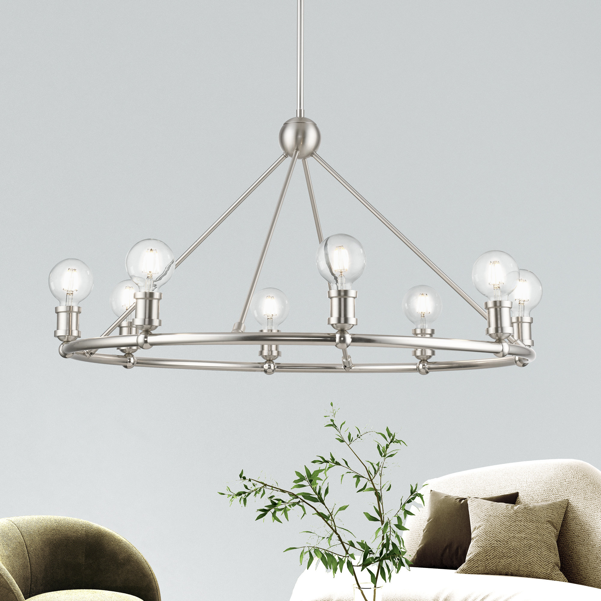 Trent Austin Design® Grogan 8 - Light Dimmable Wagon Wheel Chandelier ...