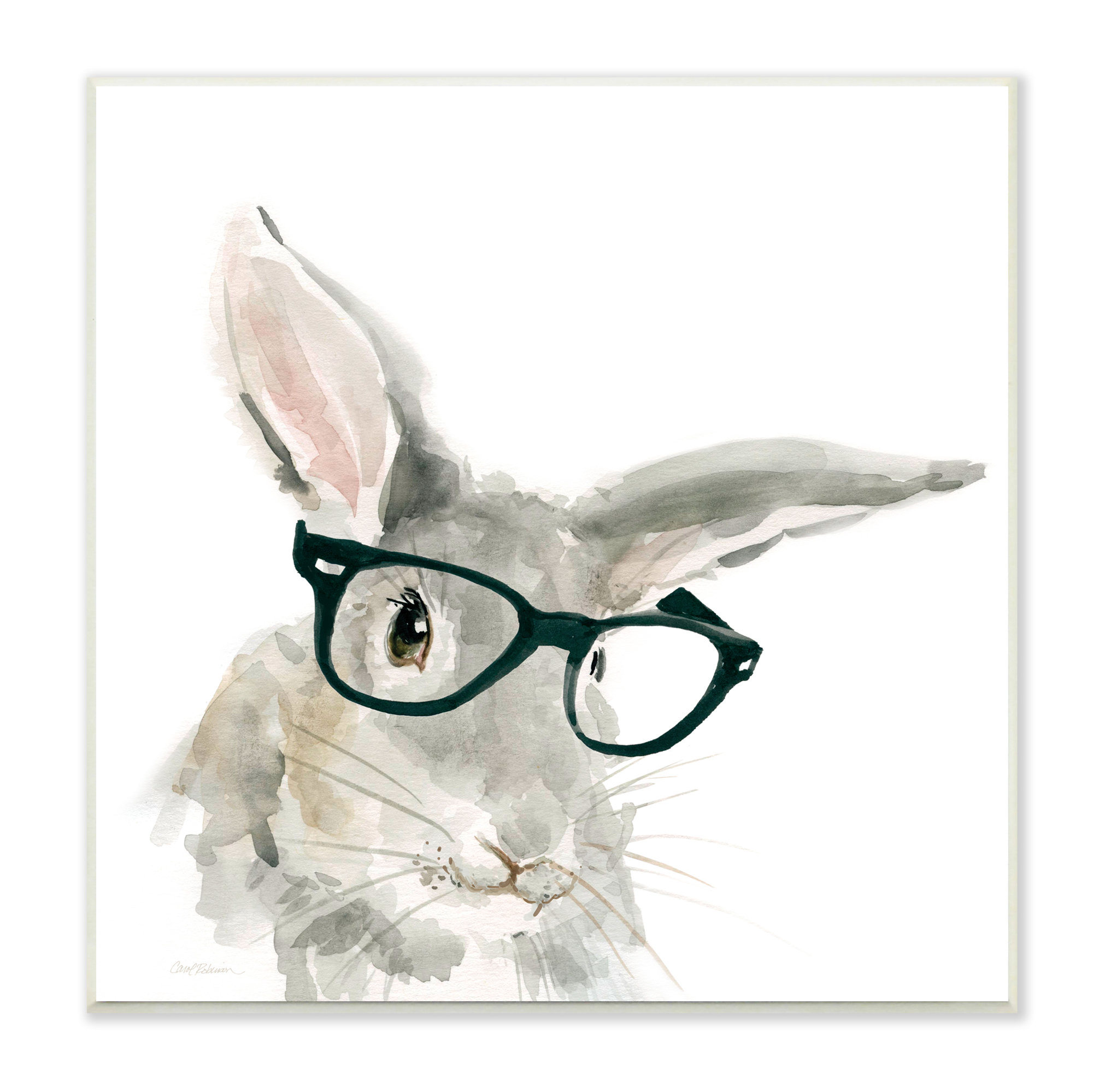 Stupell Industries Adorable Rabbit Black Frame Glasses Hipster Bunny XL ...