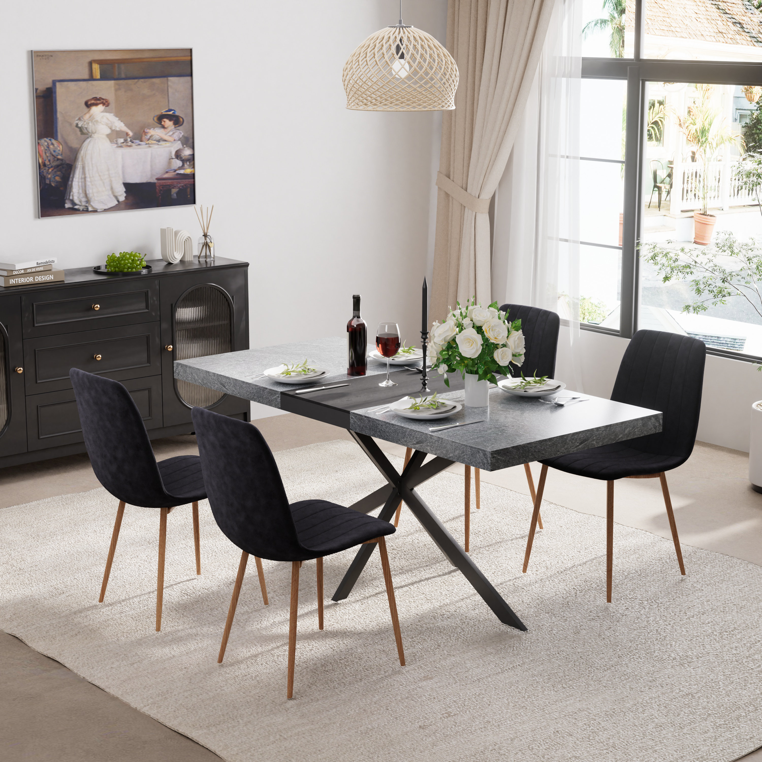 Mercer41 Morden Extendable Dining Table Set for 4-8 - Wayfair Canada